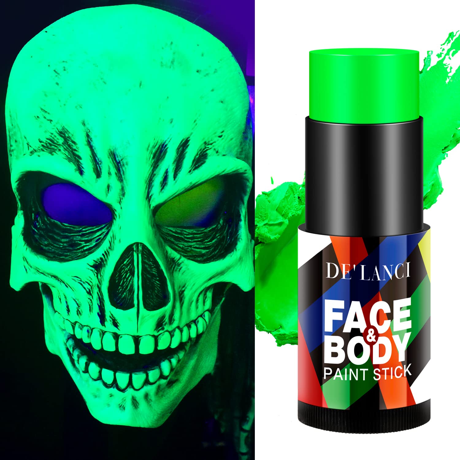 Neon Face Paint Skull