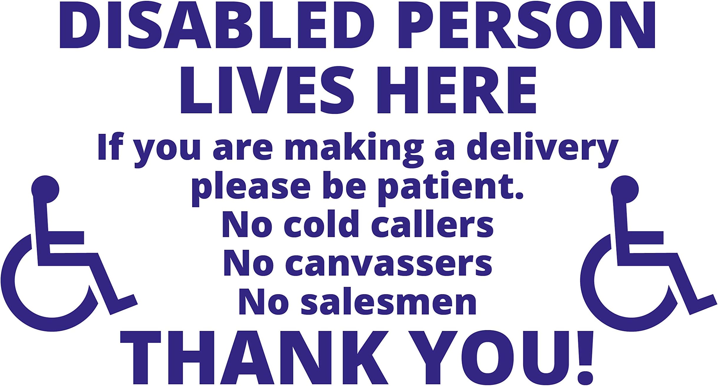 Disabled Person Lives HERE Sticker Landing Design Stickers 220mm by ...