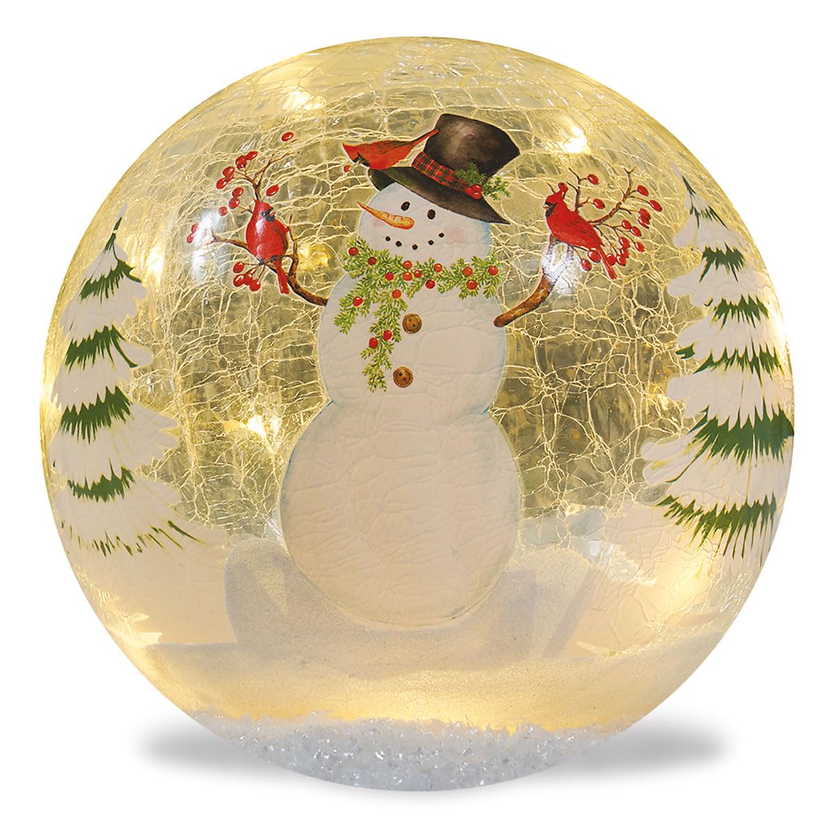 Current Snowman and Cardinal Frosted Globe Decorative Nightlight - 6 ...