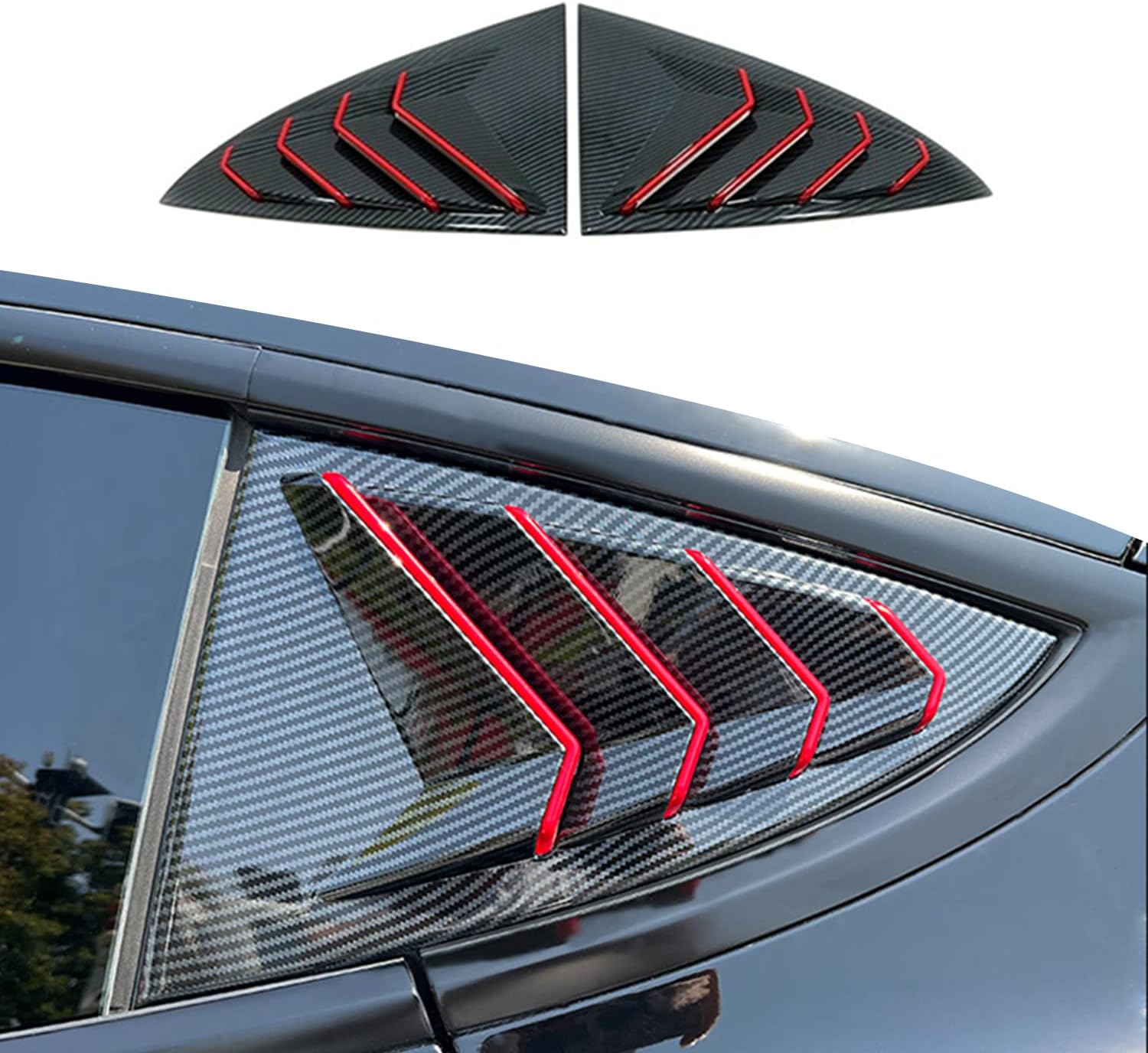 Amazon.com: BoxCheer Rear Side Window Louvers Suitable for Tesla Model ...