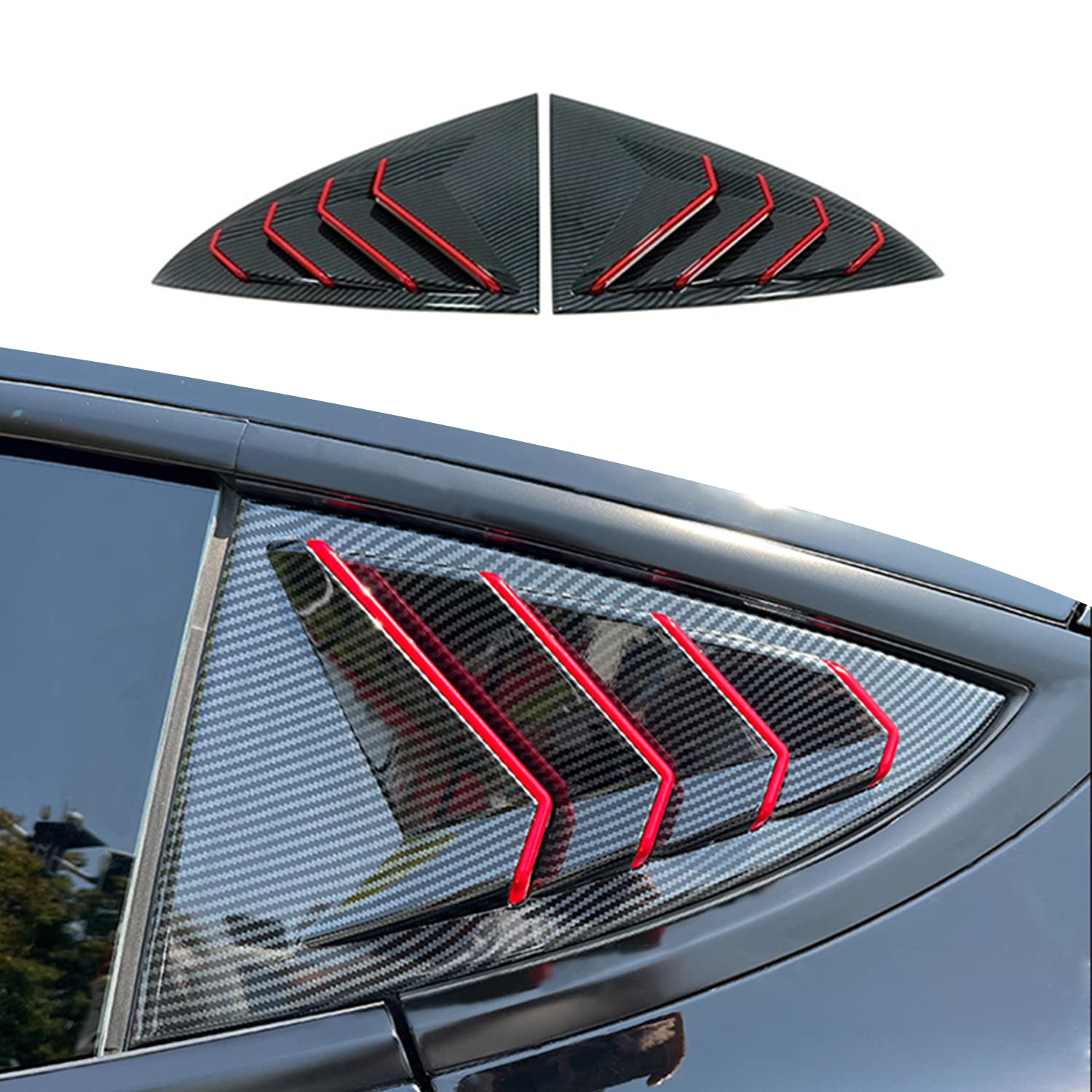 Amazon.com: BoxCheer Rear Side Window Louvers Spoiler for 2017-2023 ...