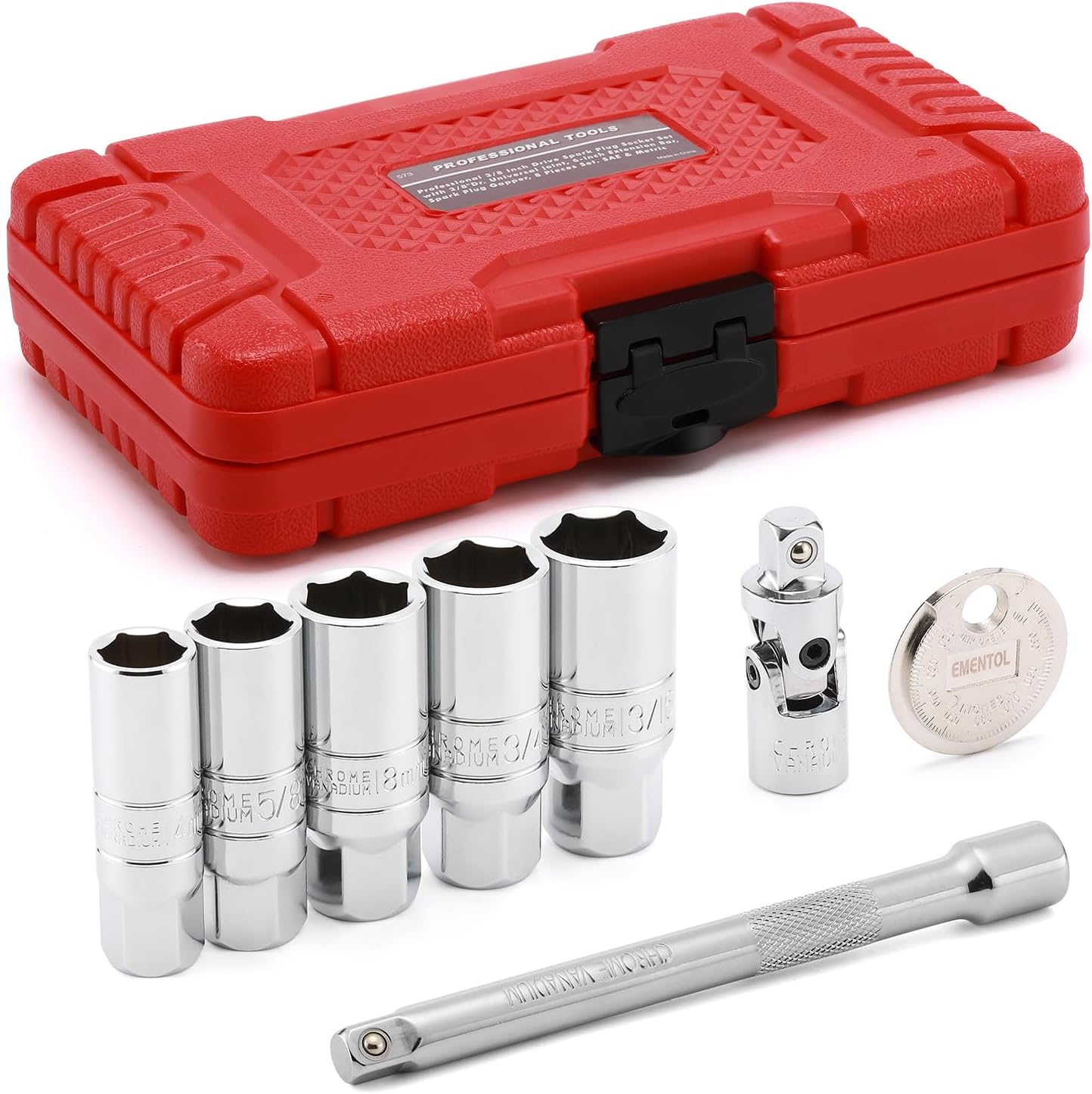 Amazon.com: Powerbuilt 3/8-Inch Drive Spark Plug Socket Set, 6 Point ...