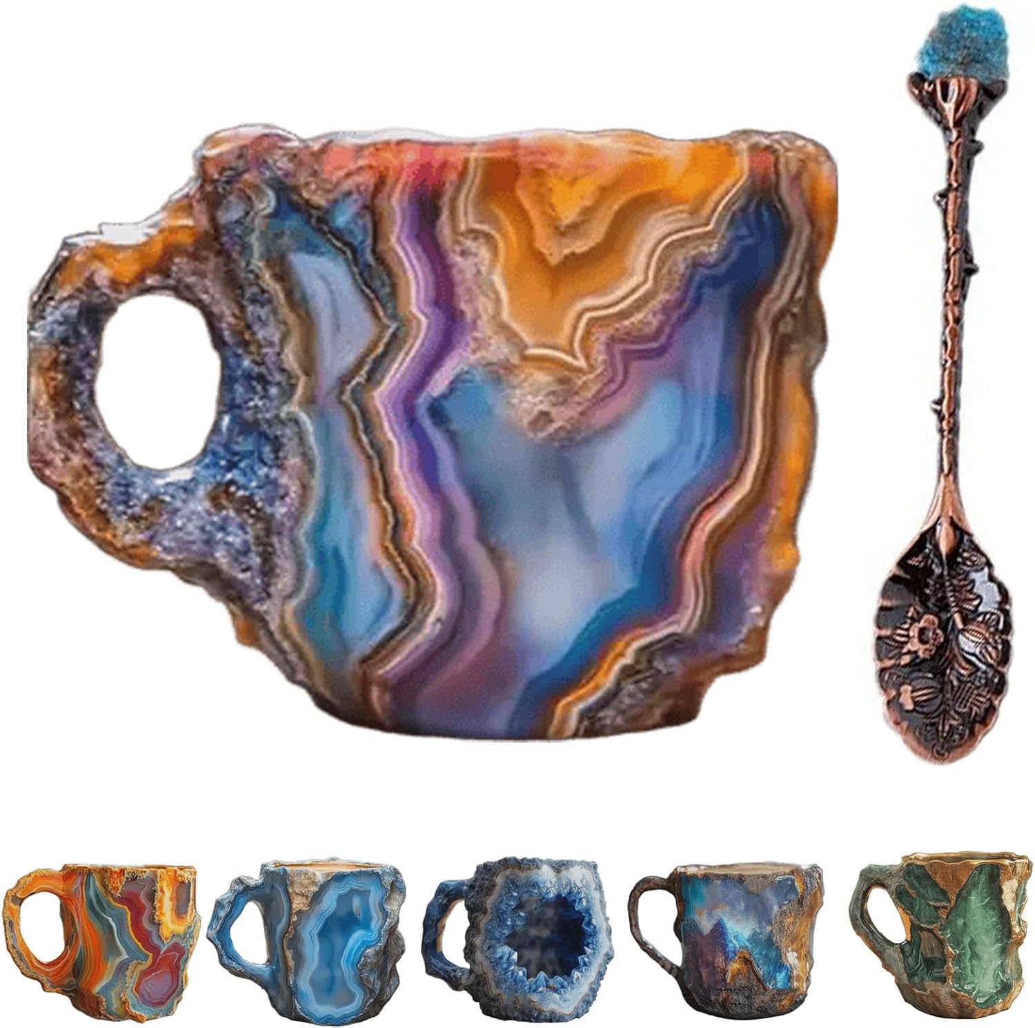 Amazon.com | LtuzPet Mineral Crystal Coffee Cup, Natural Mineral ...
