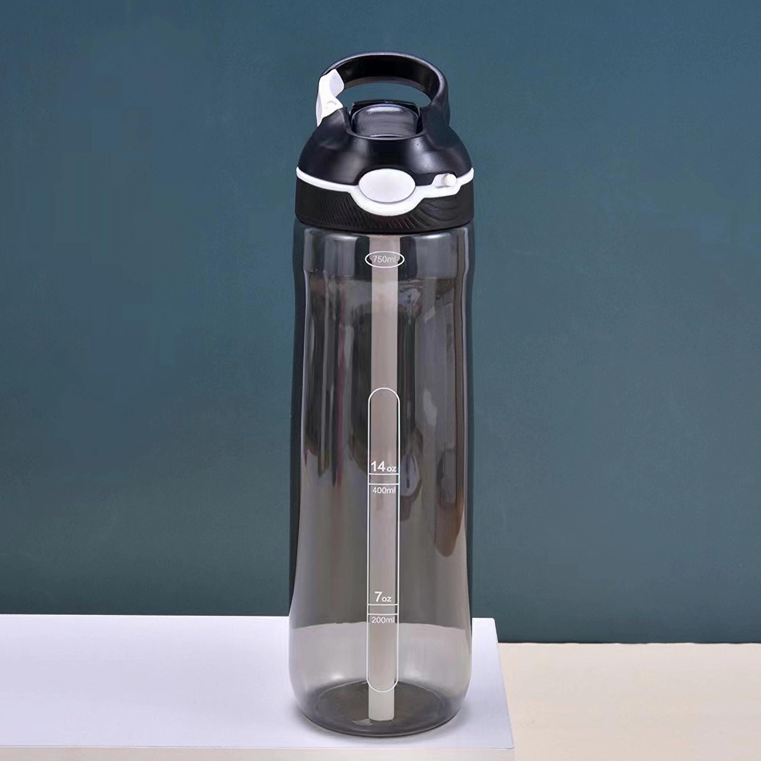 Amazon｜IOLOYU 水筒 800ml ストロー付き ウォーターボトル トライタンボトル クリア メモリ付き 取っ手付き ストロー 水筒 子供 男の子 女の子 プラスチック bpaフリー ...