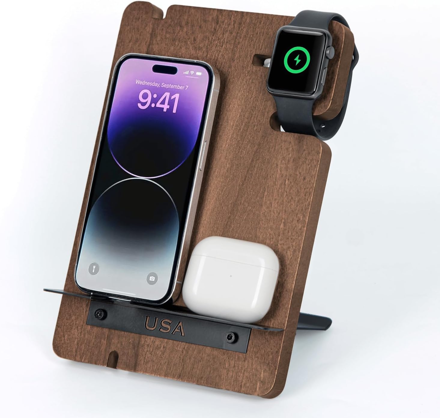 Amazon.com: J JACKCUBE DESIGN Wood Charging Docking Station, Phone ...