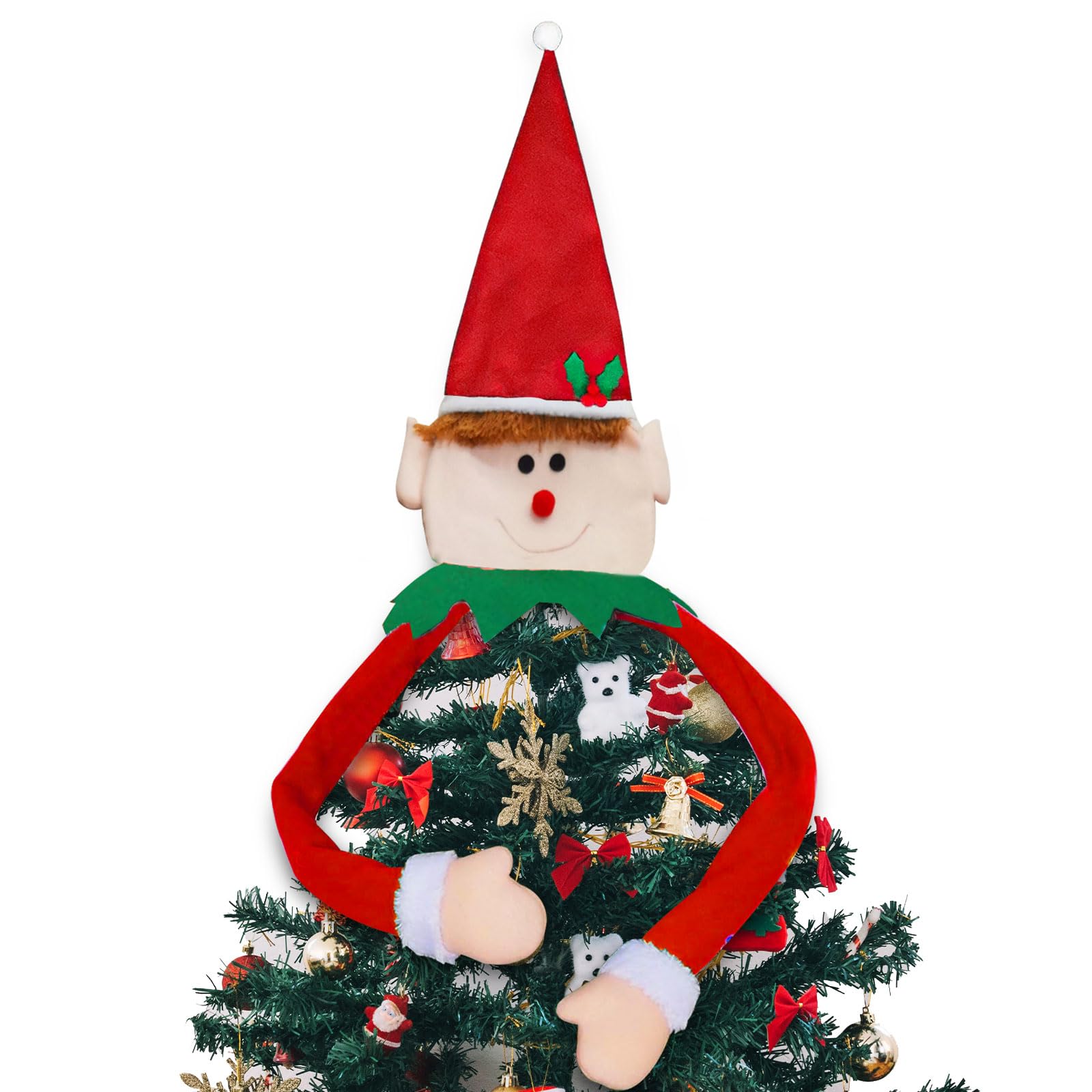 Amazon.com: Christmas Tree Topper Hugger Plush Xmas Snowman Tree ...