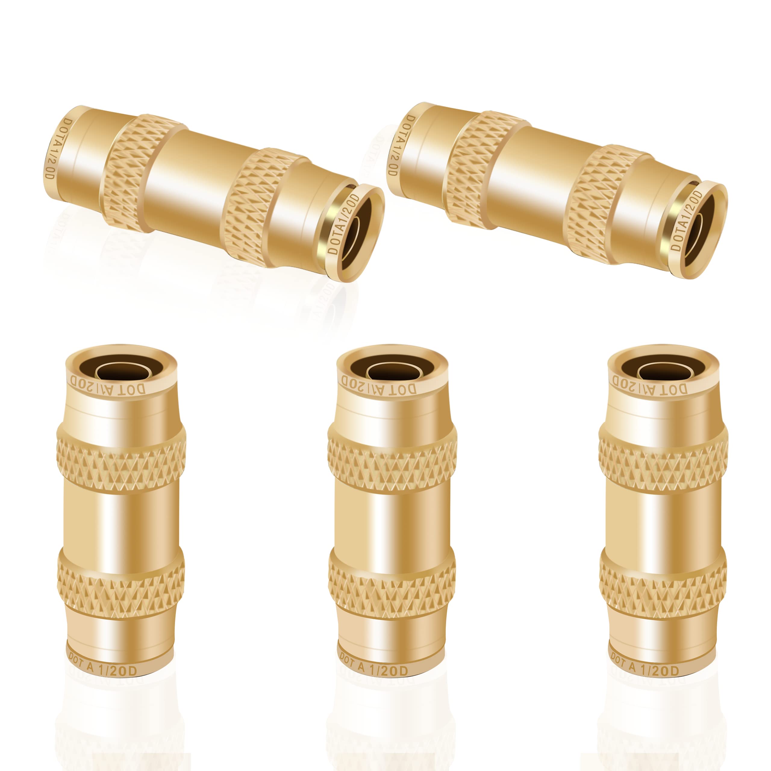 Amazon.com: Siptenk 1/2 DOT Air Line Fittings 5PCS, Brass Straight ...
