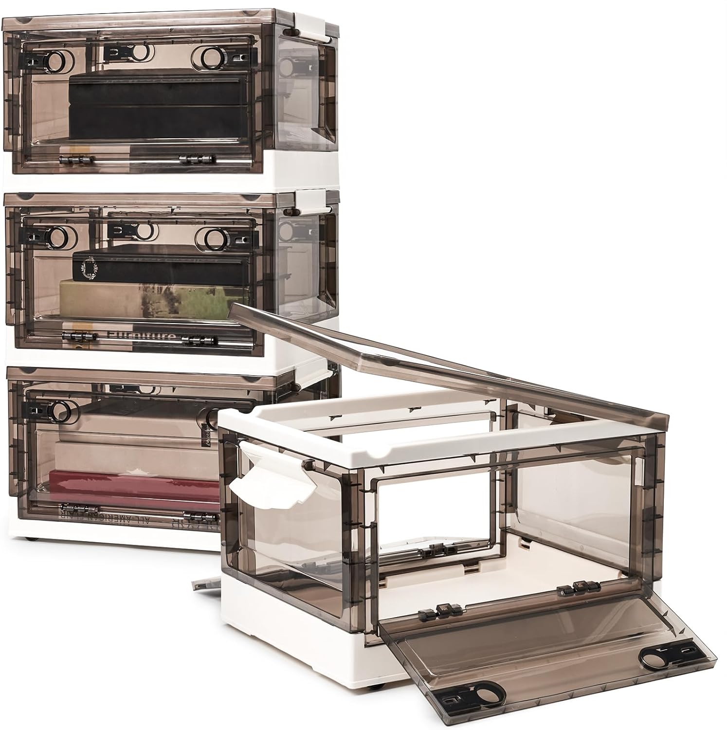 Amazon.com - EZOWare 25 Quart Stackable Lidded Plastic Storage Bin with ...