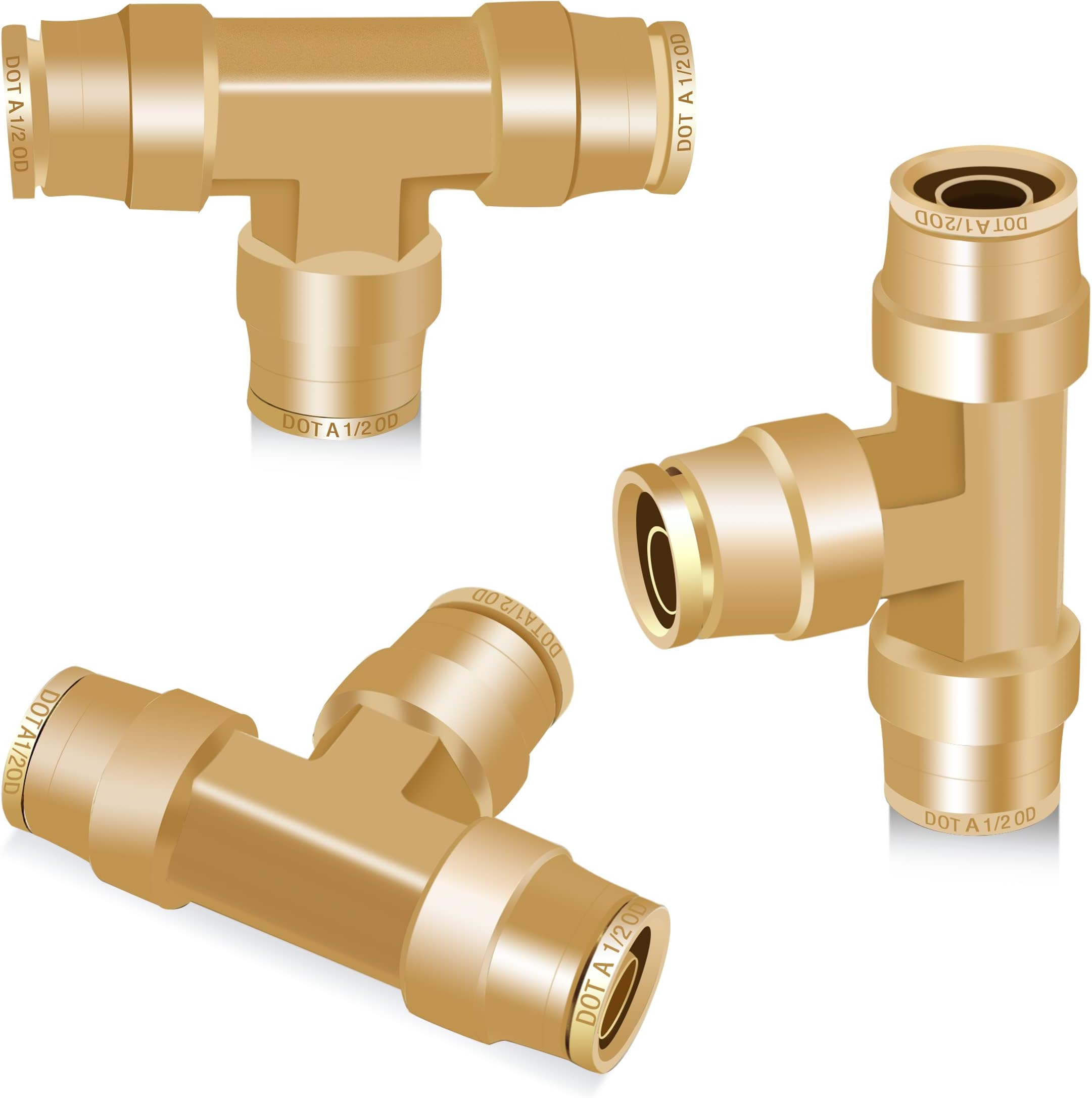 Amazon.com: 1/2" Air Line to Schrader Valve Brass Compression Fitting ...