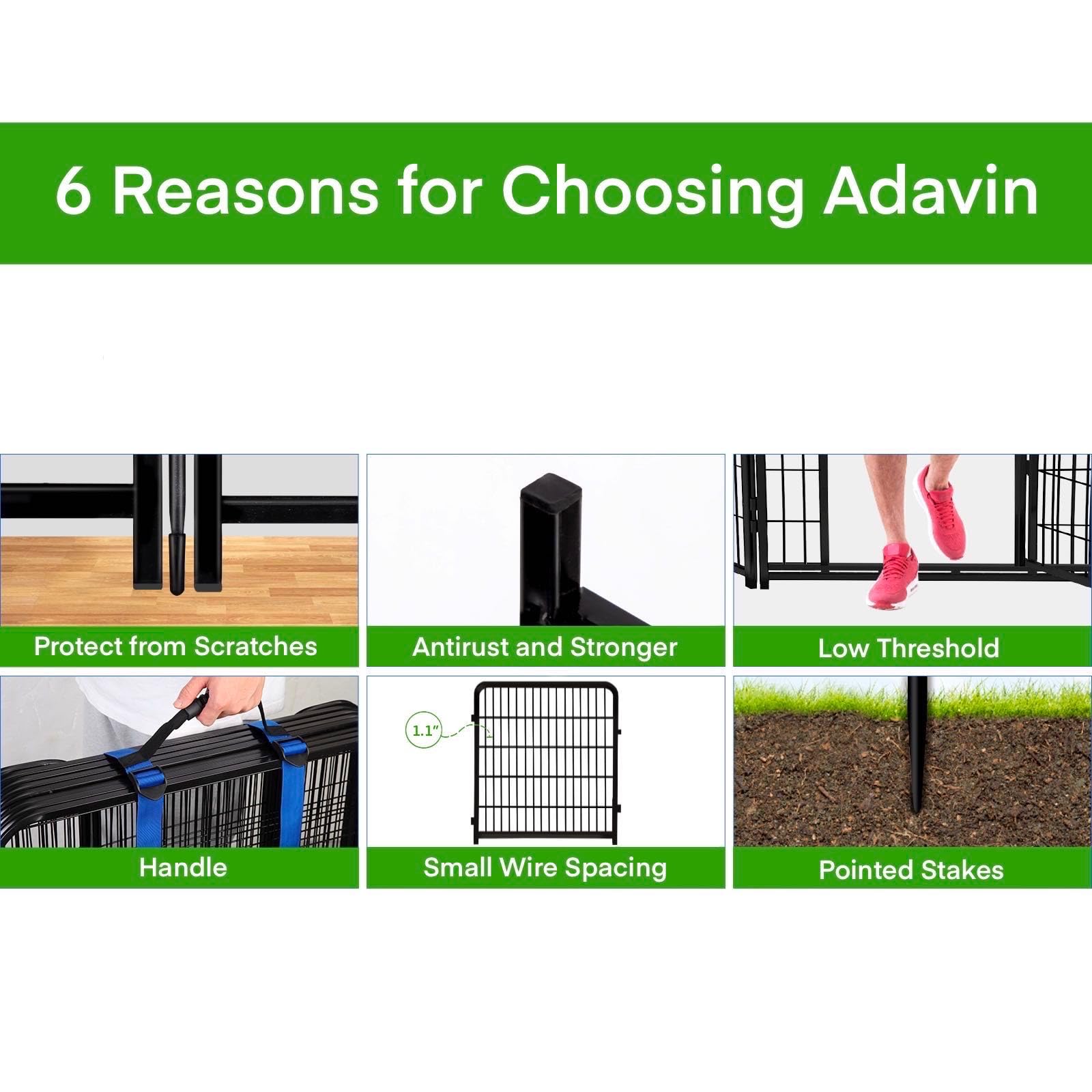 Snapklik.com : ADAVIN Tall Garden Fence 32 in(H) 16 Panels Total 35.4 ...