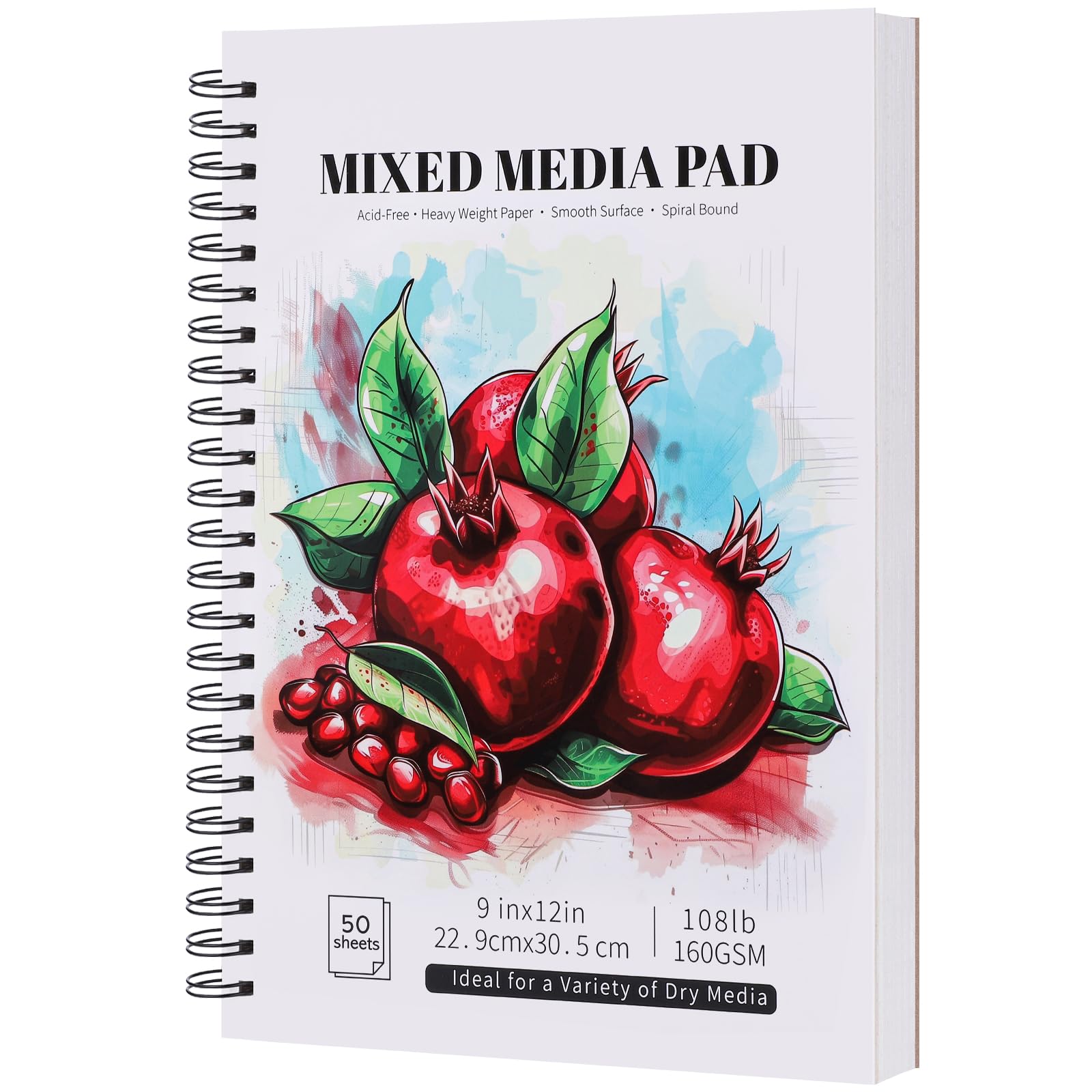 Amazon.com: Mixed Media Sketchbook, 9x12 inch Drawing Paper Sketch Book ...