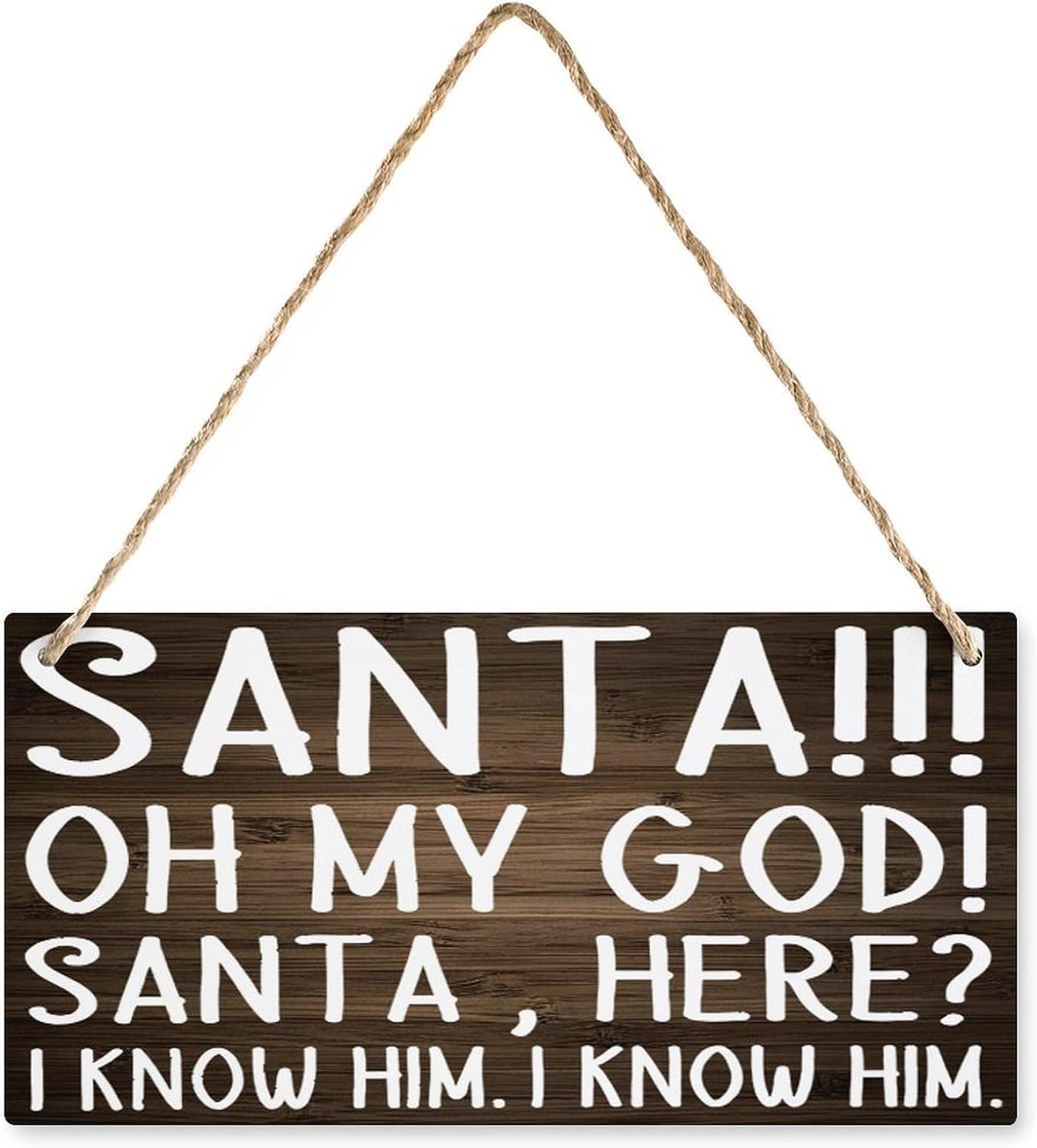Amazon.com: HSTKERR Wooden Sign for Front Door Santa Oh My God I Know ...