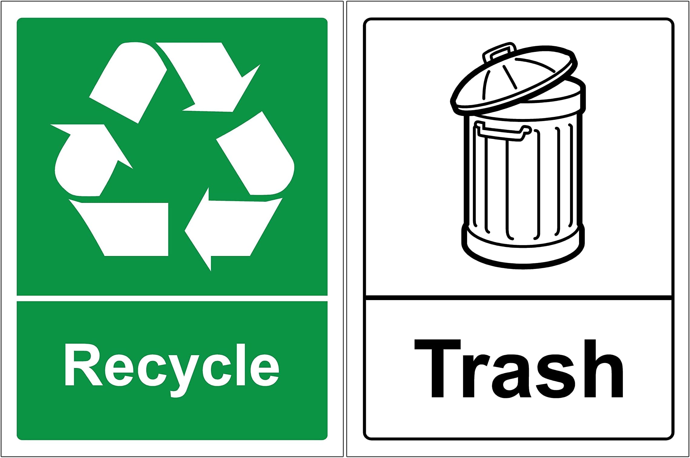 Recycling bin Sign/Sticker pack - Self adhesive vinyl Pack of 6 ...