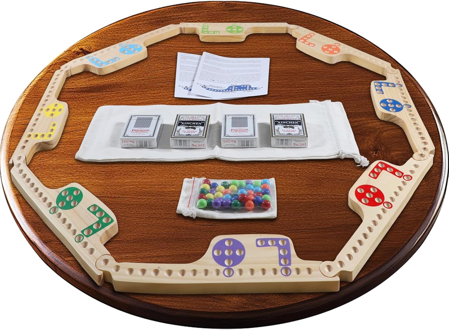 Amazon.com: Wahartoly Jokers and Marbles Board Game - Wooden Travel ...