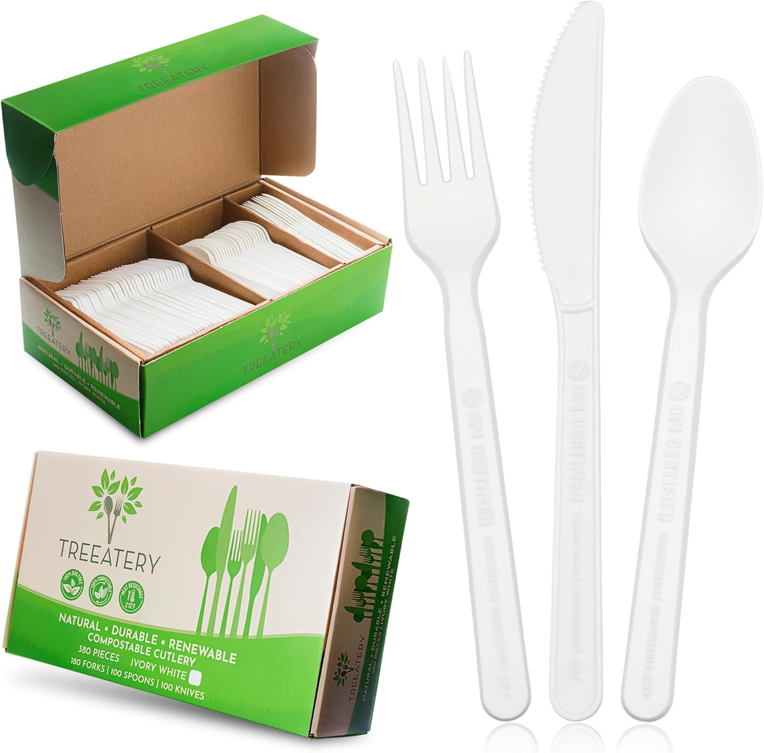 Amazon.com: Treeatery - Compostable Cutlery Set, Plant-Based ...