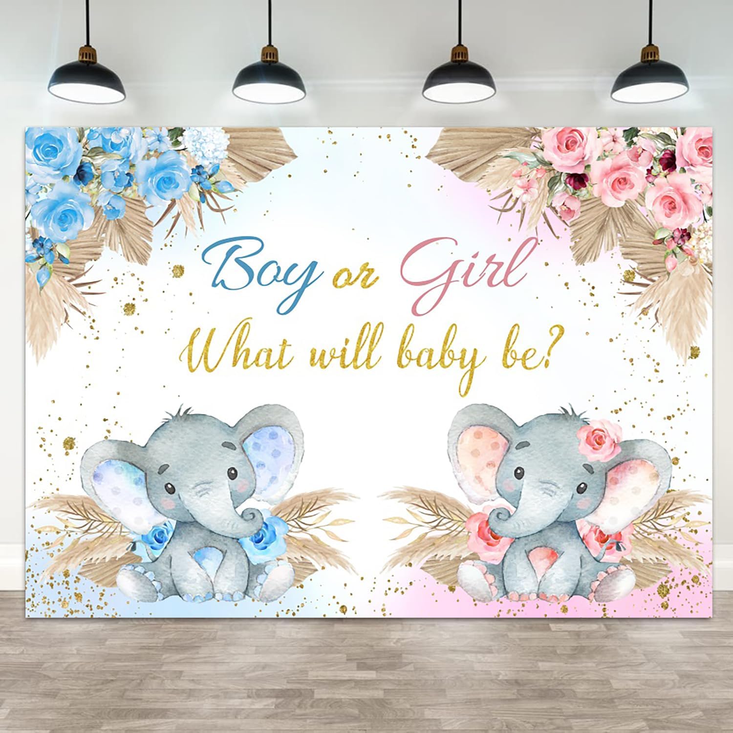 Amazon.com : ASDCXZ 7x5ft Gender Reveal Backdrop Boy or Girl ...