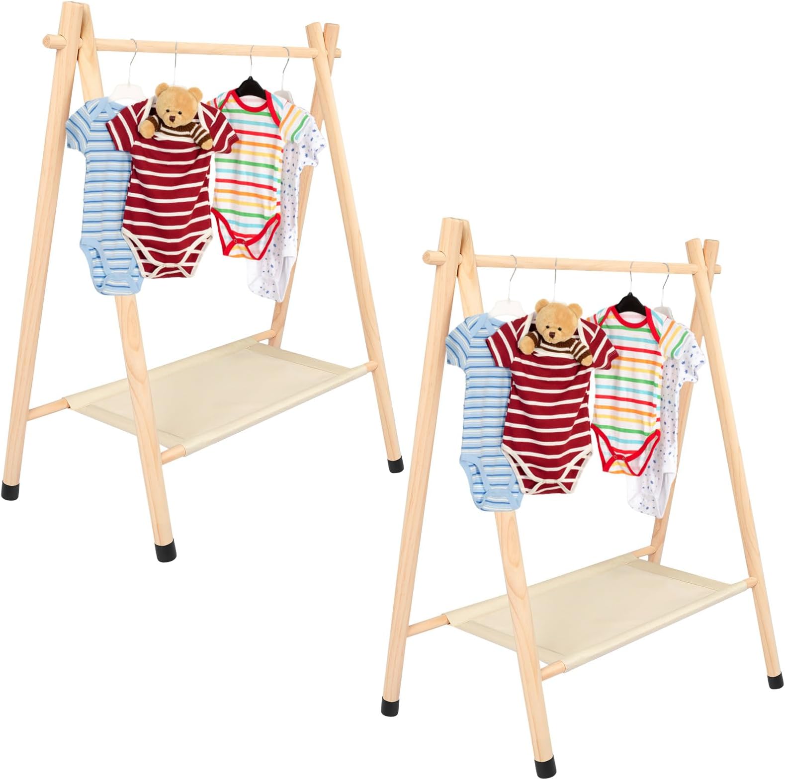 Amazon.com: Juexica 2 Pcs Baby Clothes Rack Kids Clothing Rack Dress up ...