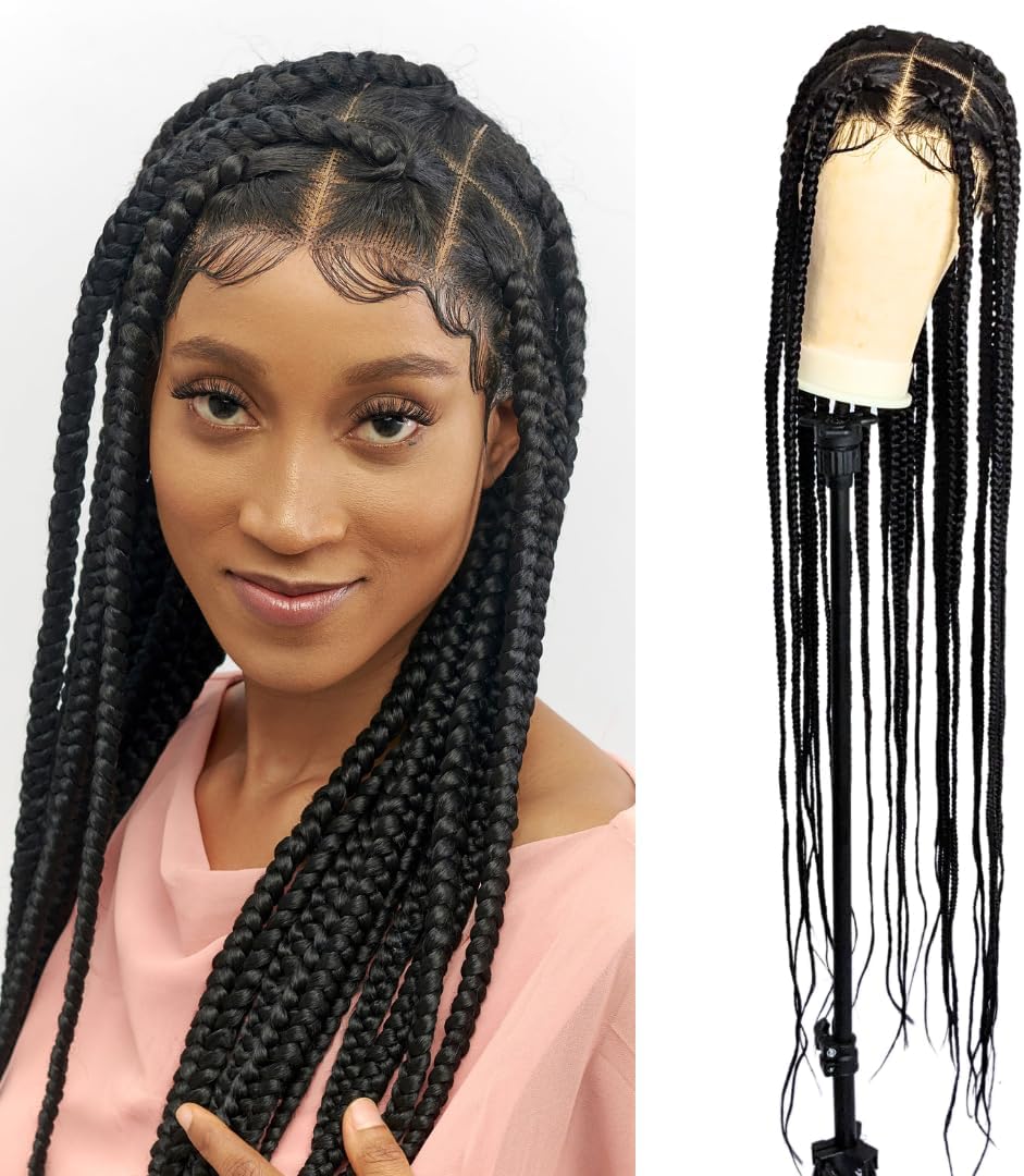 Amazon.com : Wow Braids 36" Full 360 HD Transparent Lace Front Jumbo ...