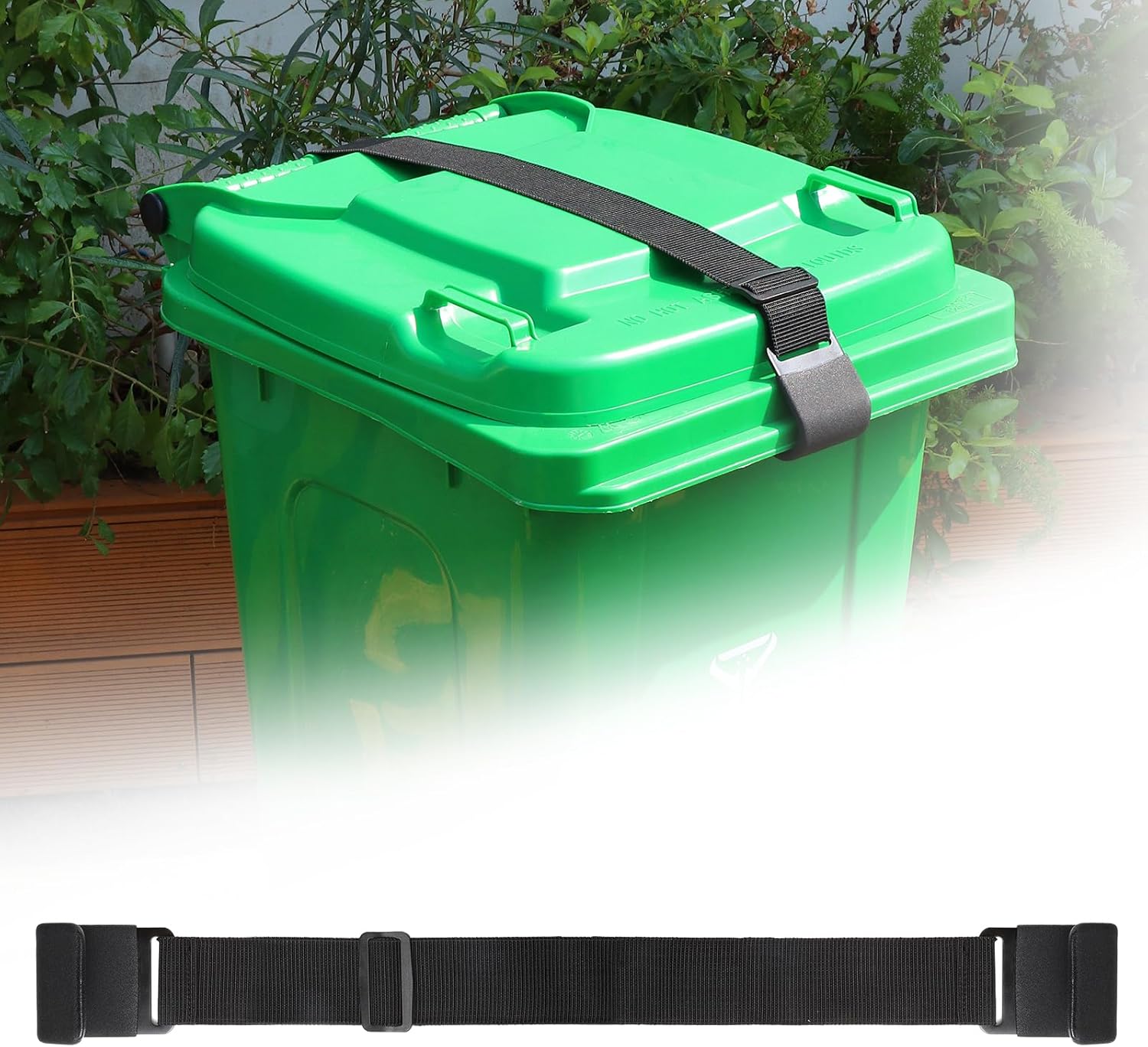 Amazon.com: Heavy Duty Trash Can Lock Strap - Adjustable Metal Double ...