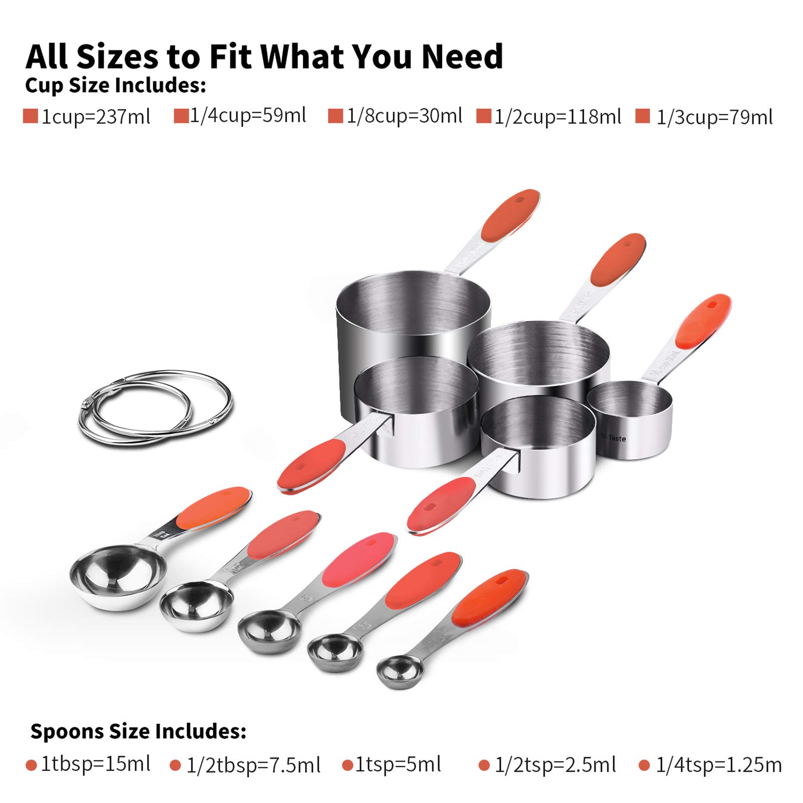 Snapklik.com : Measuring Cups : U-Taste 18/8 Stainless Steel Measuring ...