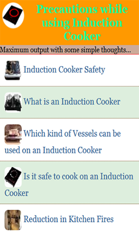 Precautions while using Induction Cooker - App on Amazon Appstore
