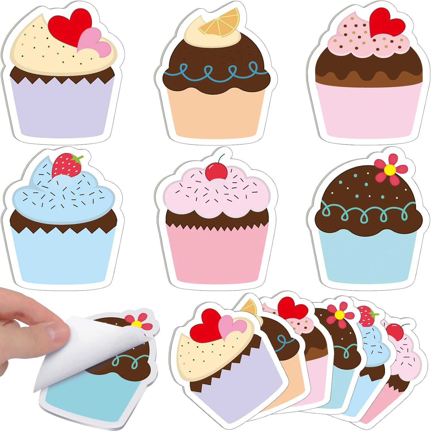 Amazon.com : 18 Packs Cute Self Sticky Notes Cupcake Shaped Sticky ...