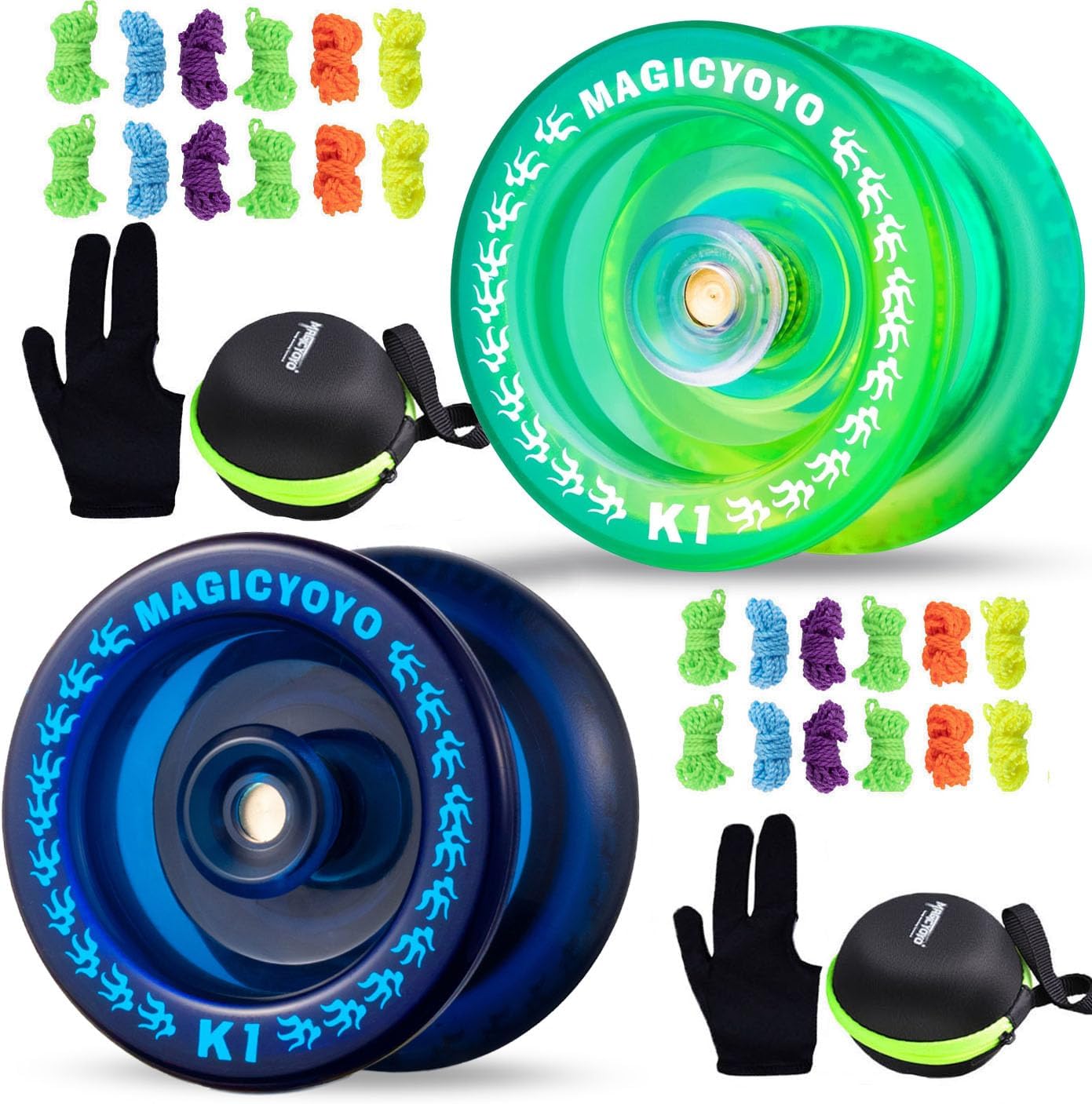 MAGICYOYO Responsive Yoyo profesional, plástico Yoyo K1 verde amarillo ...