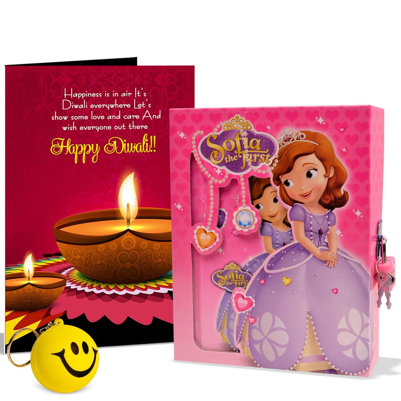 Happy Diwali Lock Diary, Smiley Keychains & Greeting Card Hamper ...