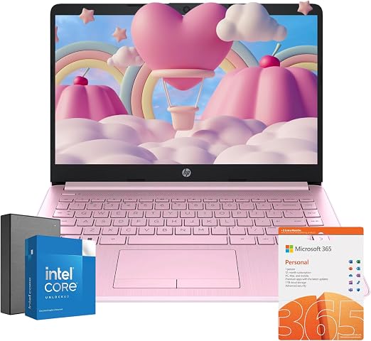 HP 14-Inch Cherry Pink Laptop | Thin, Lightweight, & Powerful | 32GB ...