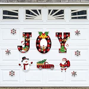 Amazon.com: Whaline Christmas Garage Decoration Magnet Stickers Red ...