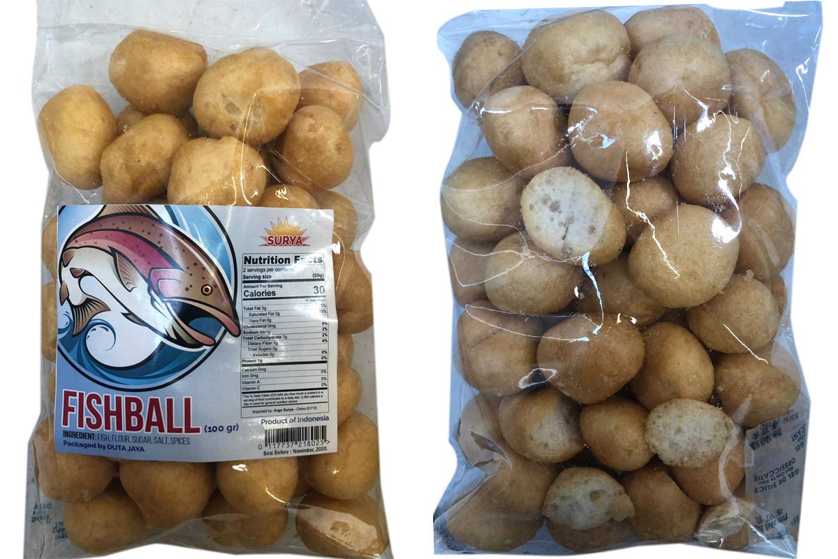 Amazon.com: Surya Krupuk Ikan Bulat (Fishball Crackers) - 3.5oz (Pack ...