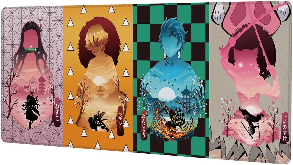 Amazon.com: Anime Gaming Large Mouse Pad, Anime Tanjiro Nezuko Zenitsu ...