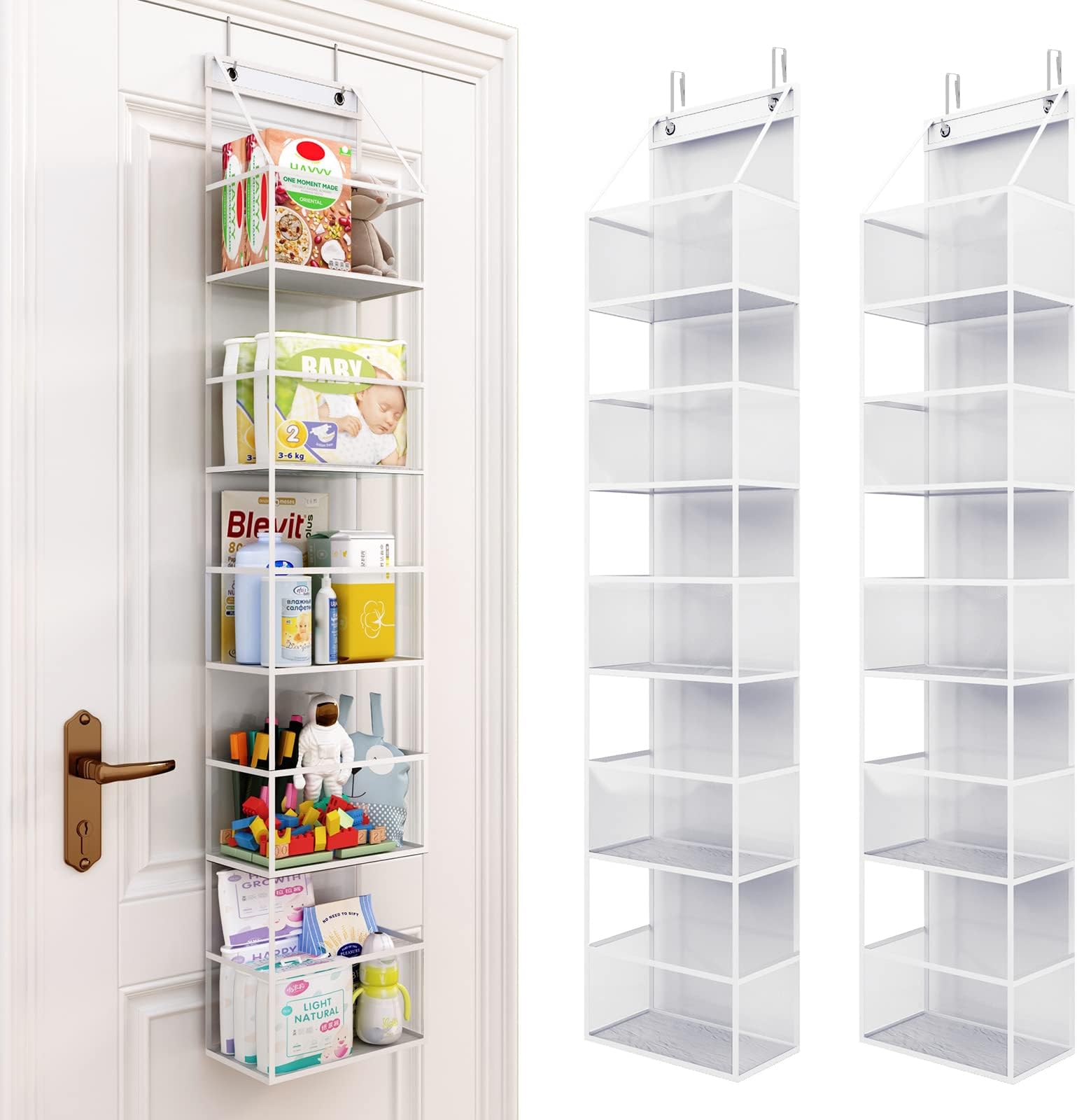 Amazon.com: GILLAS 2 Pack 5-Shelf Over The Door Hanging Organizer, 4 ...