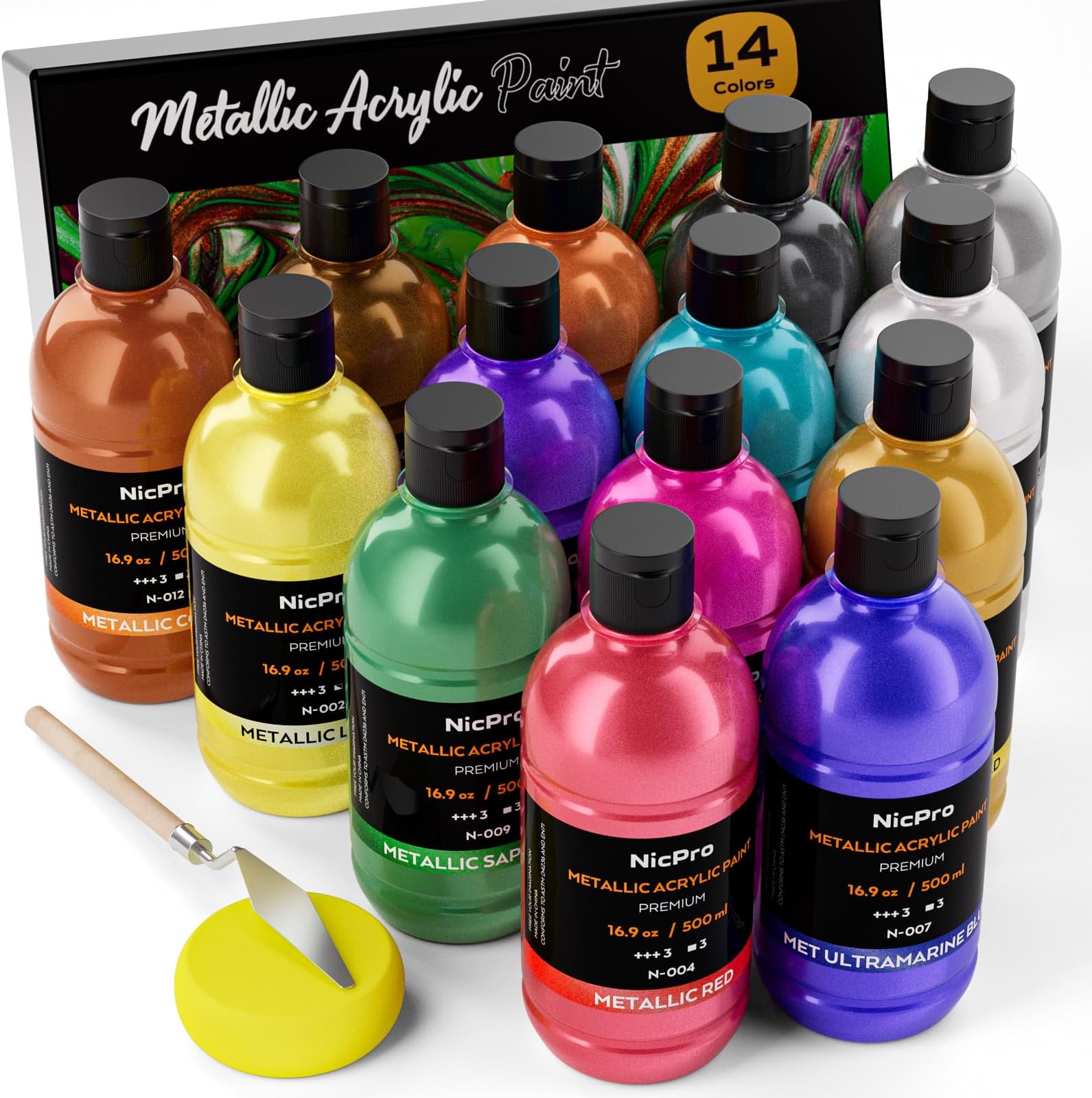 Amazon.com: Nicpro 20 Colors Large Bulk Outdoor Acrylic Paint Set (8.45 ...