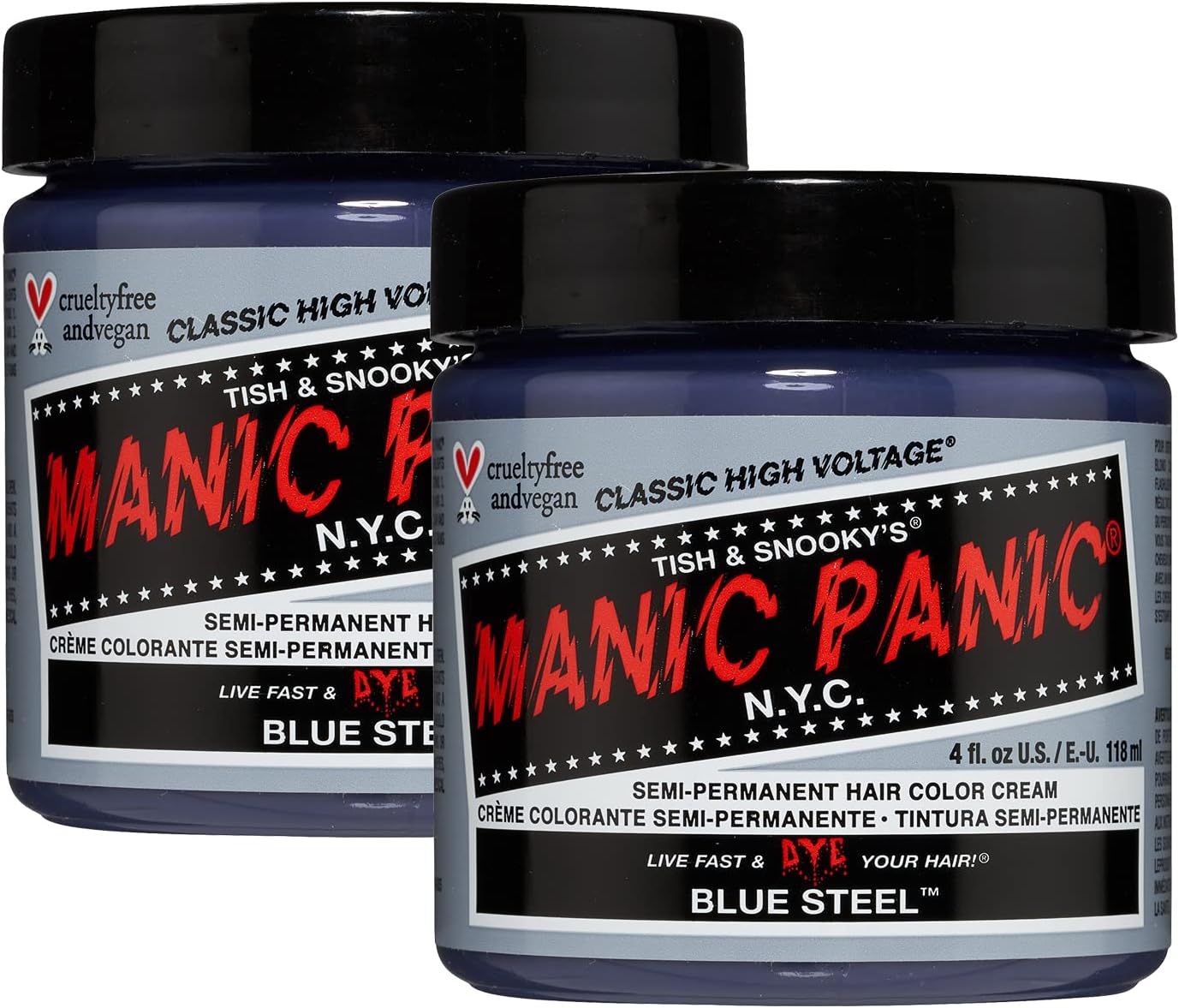 Amazon.com : MANIC PANIC Classic Blue Steel Semi Permanent Hair Color ...
