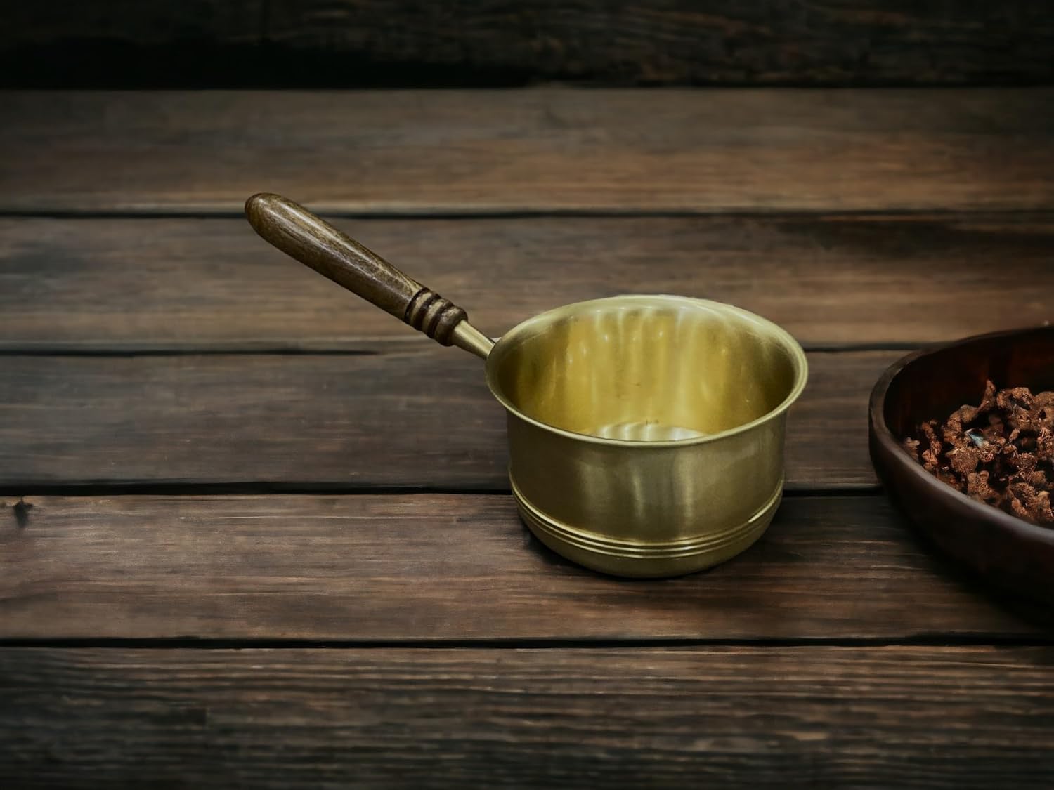 Buy Kansara Bell Metal Non-Stick Brass Tea Pan with Wooden Handle ...