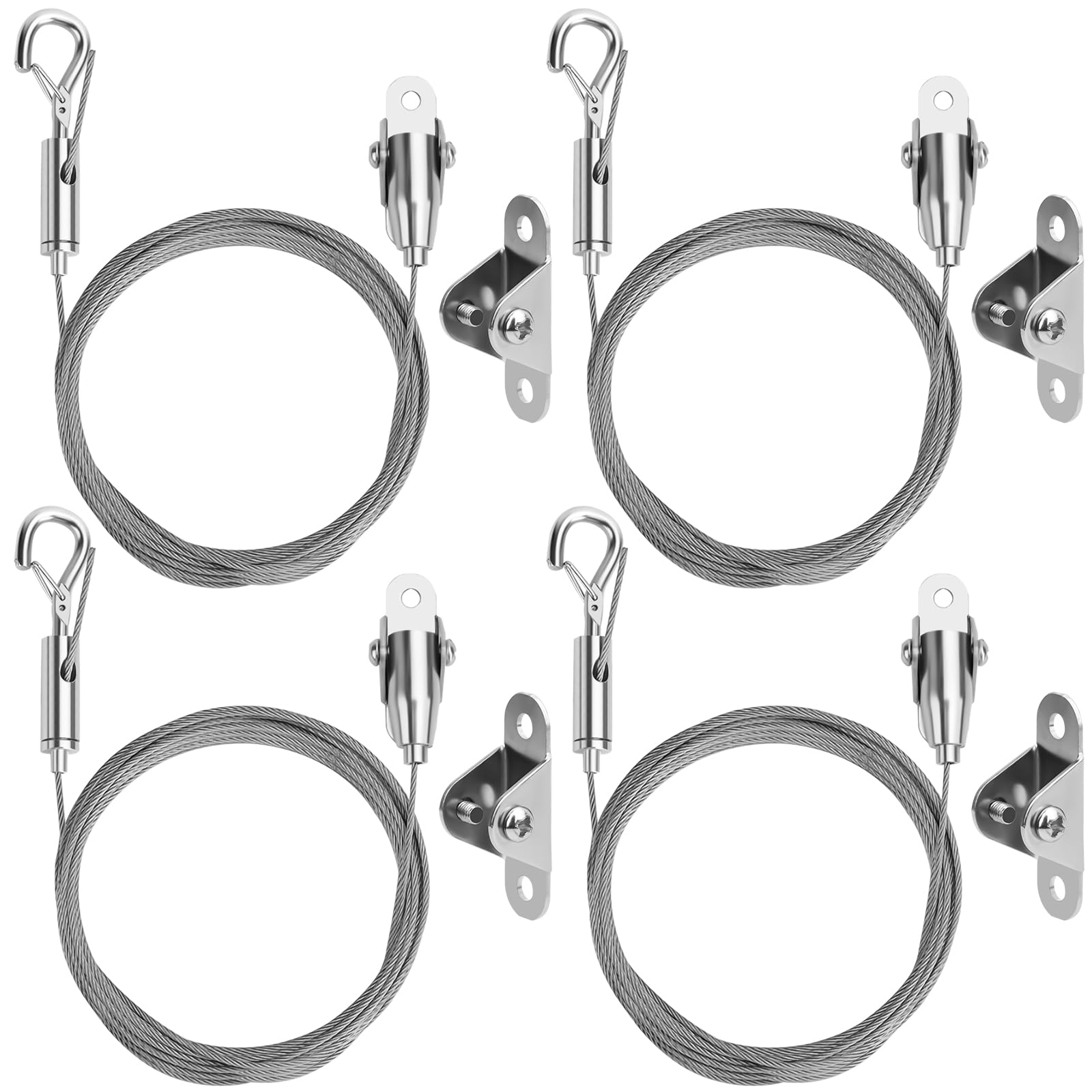 Makerfire 4 Sets Picture Hanging Wire Kit , Adjustable Heavy Duty ...