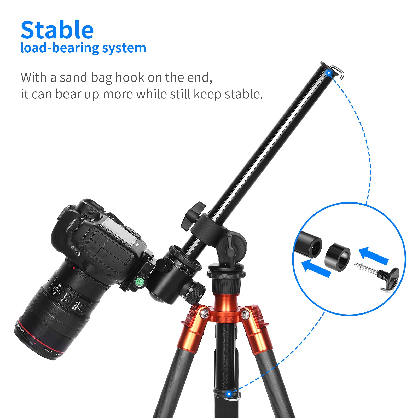 Buy Neewer Camera Tripod Boom Arm: External Multi-Angle Center Column ...