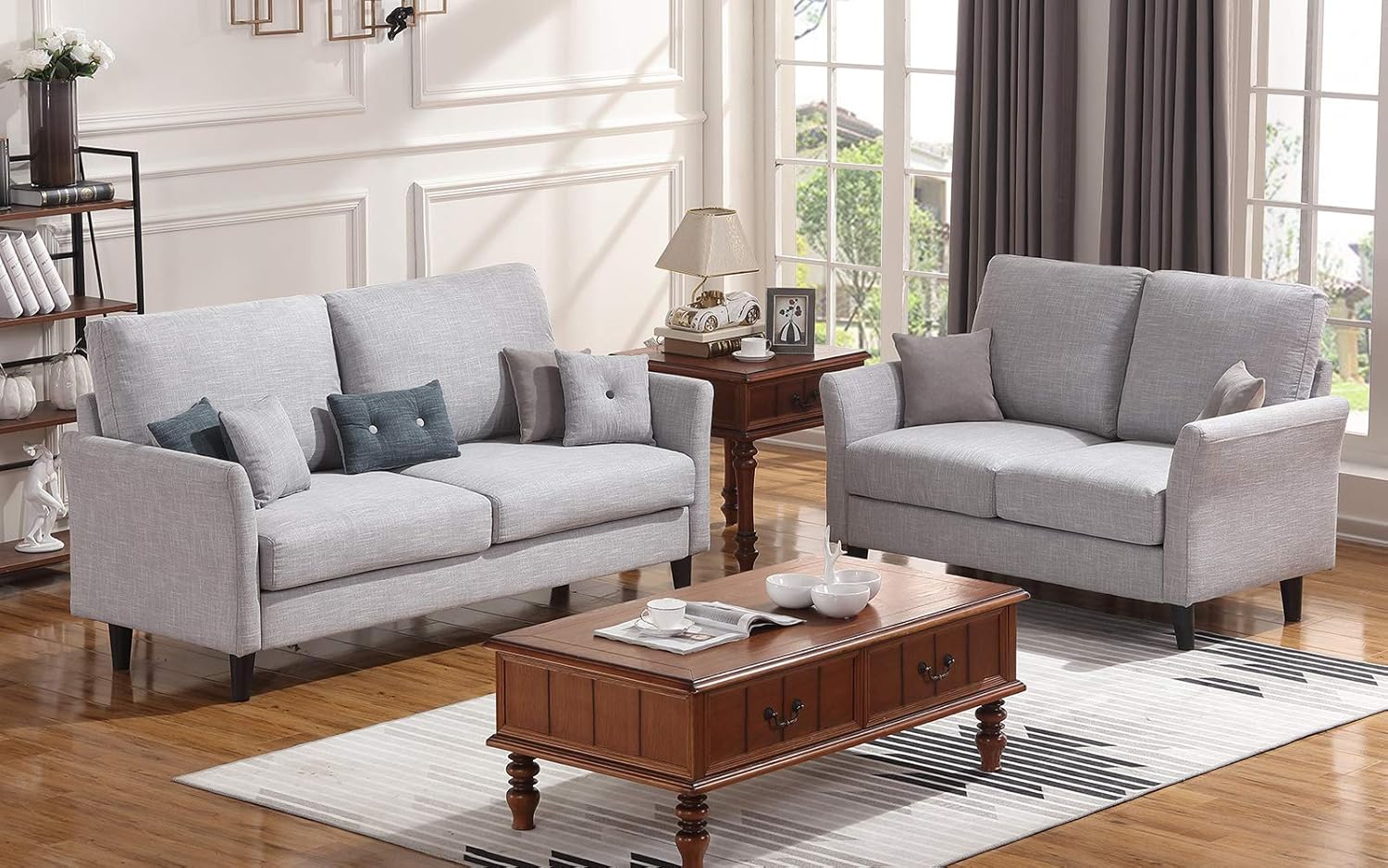 Amazon.com: HONBAY Loveseat and Sofa Set for Living Room Sets Couch ...