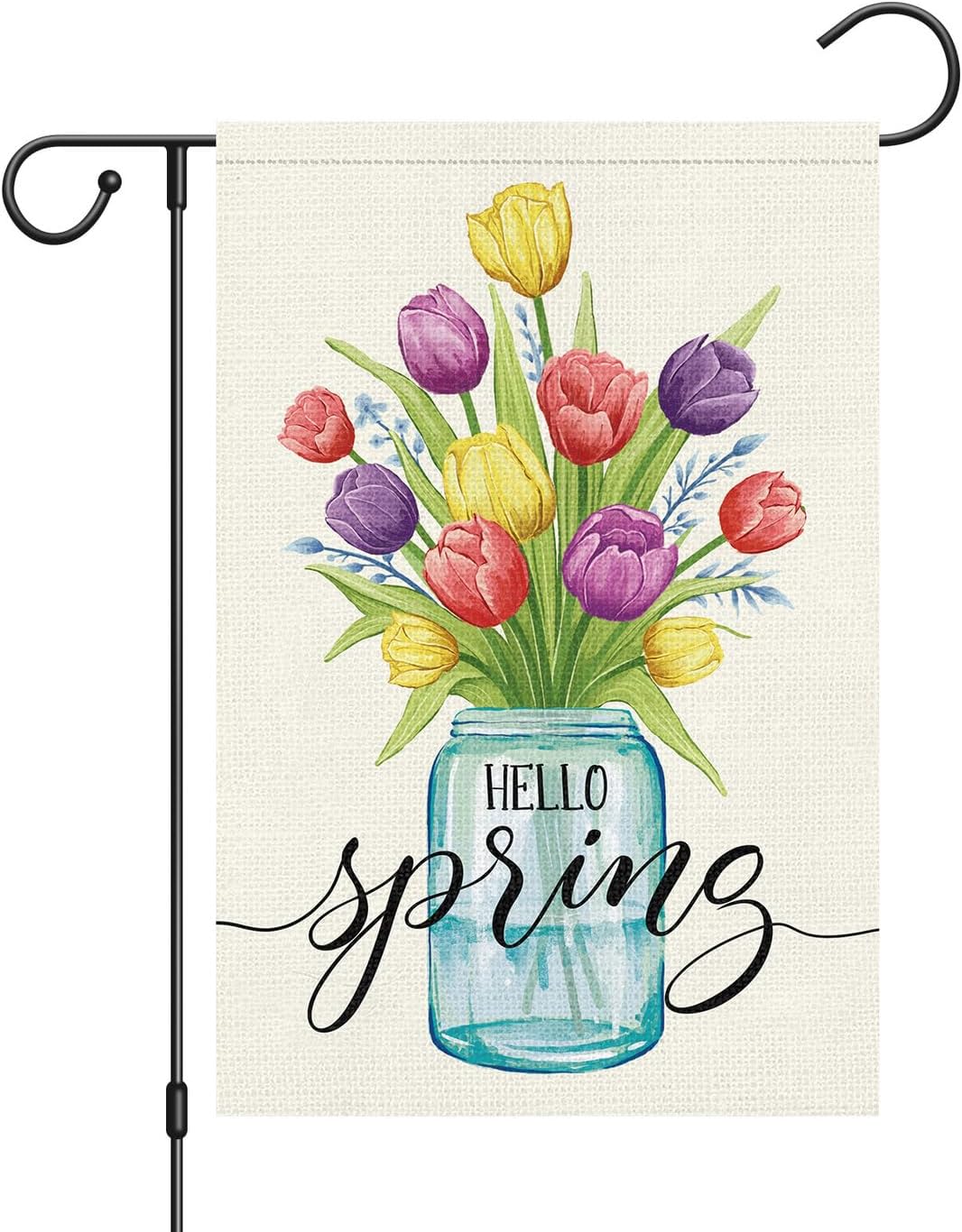 Amazon.com : Louise Maelys Welcome Spring Garden Flag 12x18 Double ...