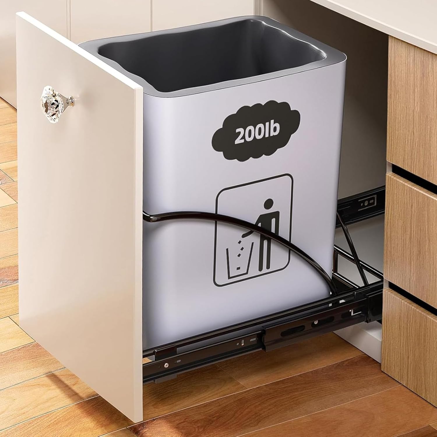 Amazon.com: ANASTA Pull Out Trash Can Under Cabinet, 50Qt 7-13Gal ...