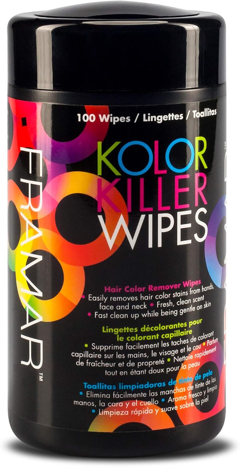 FRAMAR Kolor Killer Wipes, Hair Color Remover, Hair Dye Remover, Color ...