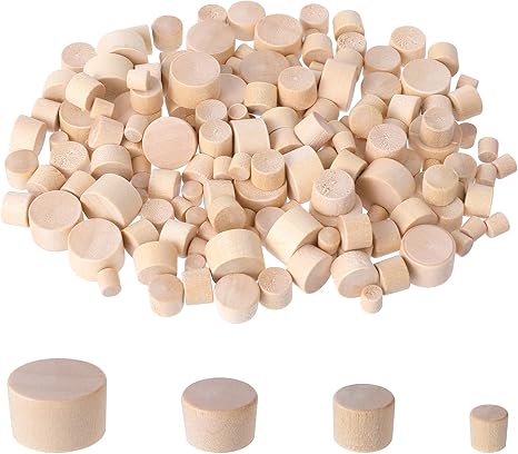 160 Pcs Wood Plugs, 4 Sizes Carpenter Bee Plugs Hole Plug Button Plug ...