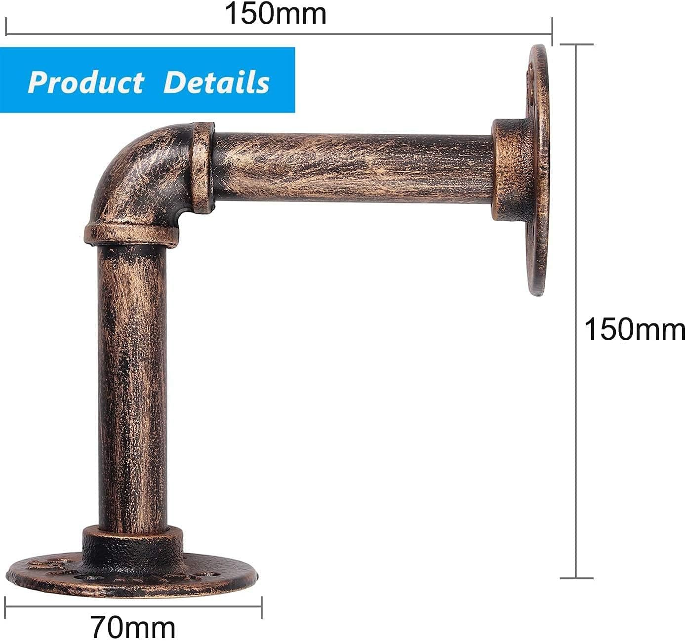 Tube Rack Pipe Shelf Brackets,Homgen 4Pcs Tube Rack Industrial Plumbing ...