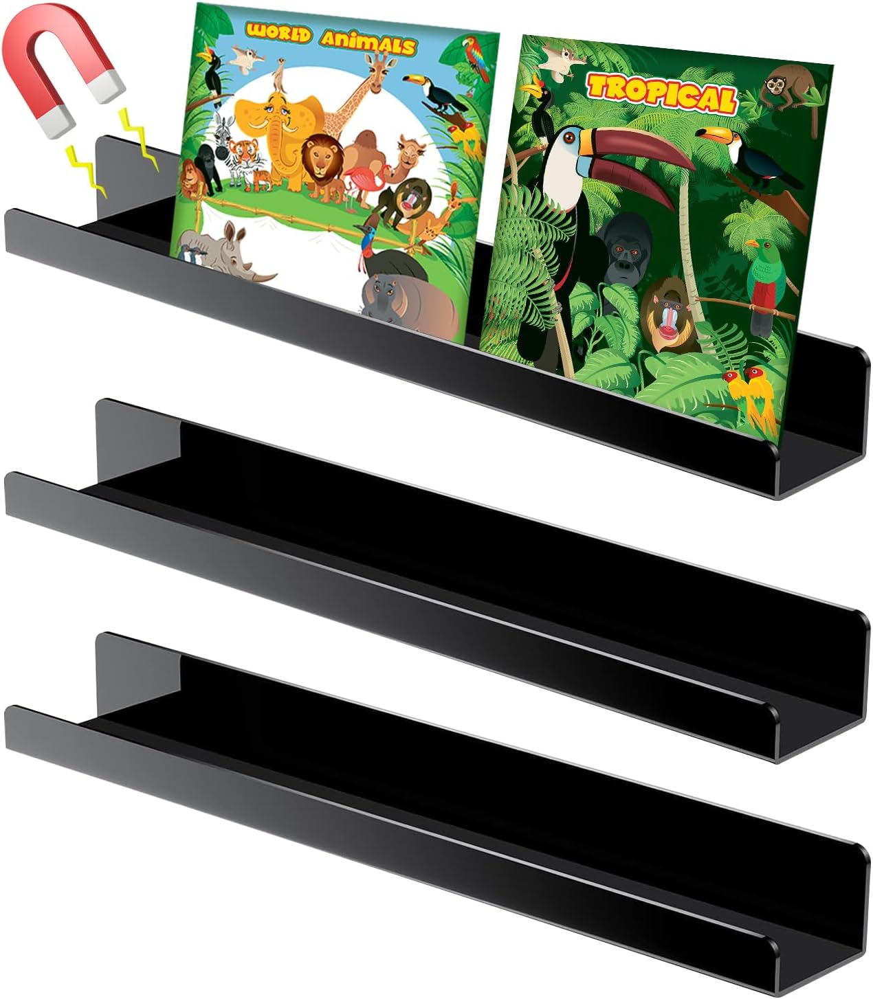 Amazon.com: Yuneme 3Pcs Book Shelf for Whiteboard, 3MM Thickness ...