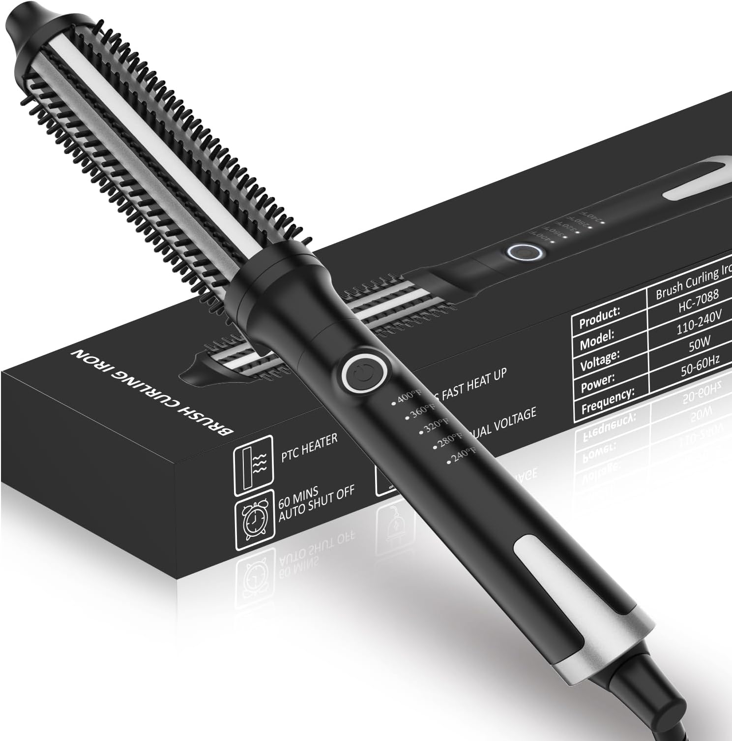 Amazon.com : 1 inch Curling Iron Brush,Hot Curling Brush with 5 Temps ...