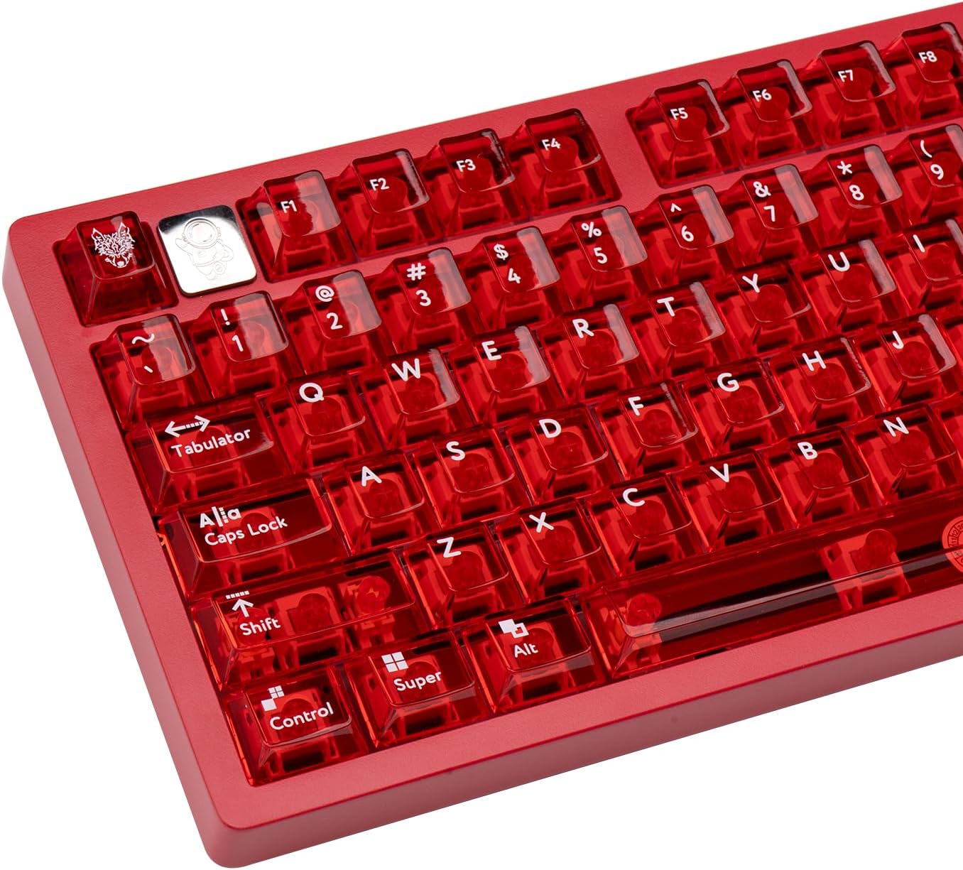 Amazon.com: TIMSEKER 114 Keys Red Crystal Clear Keyboard Keycap Shine ...