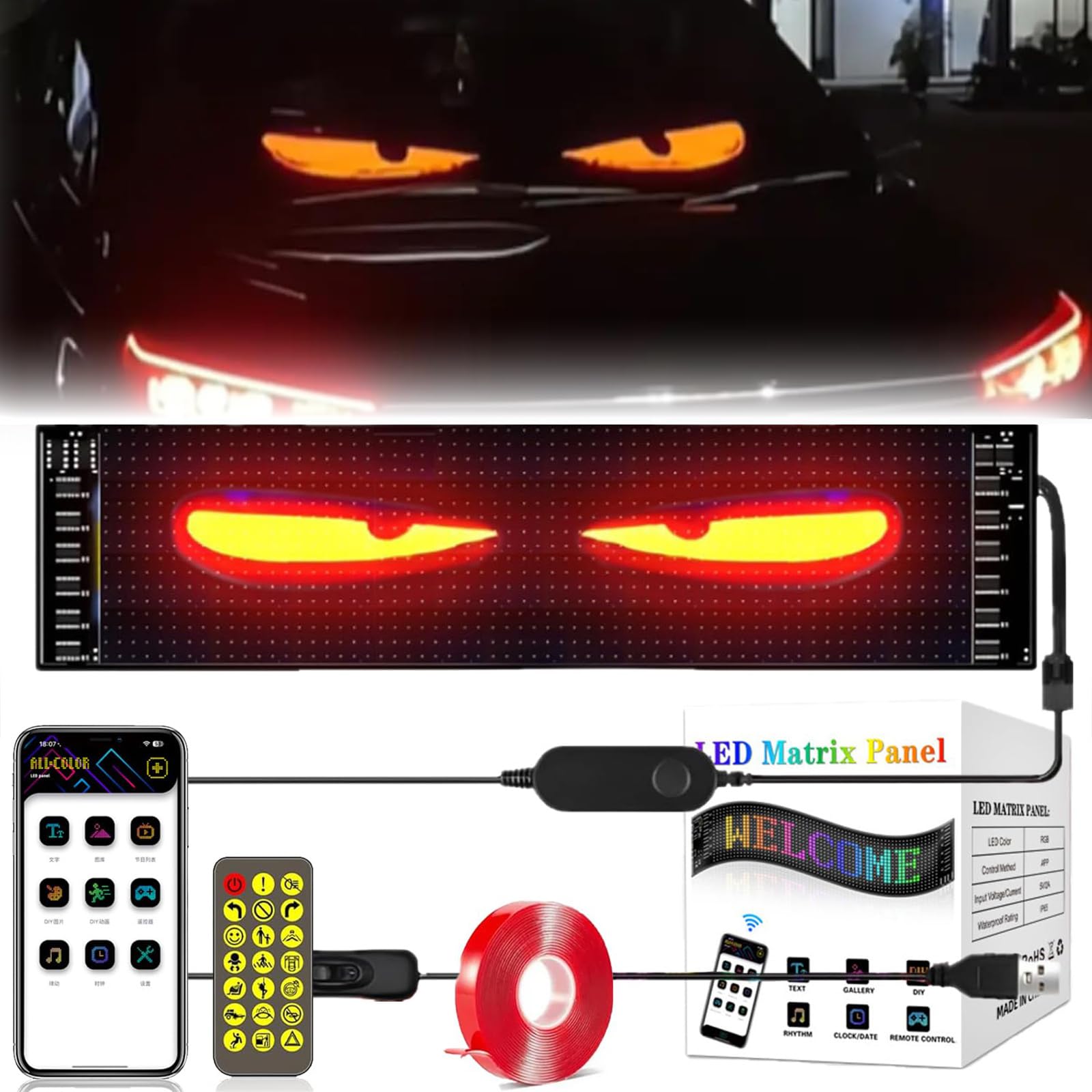 Devil Eyes Light for Trucks, Devil Eyes Light for Cars, Colorful Eye ...