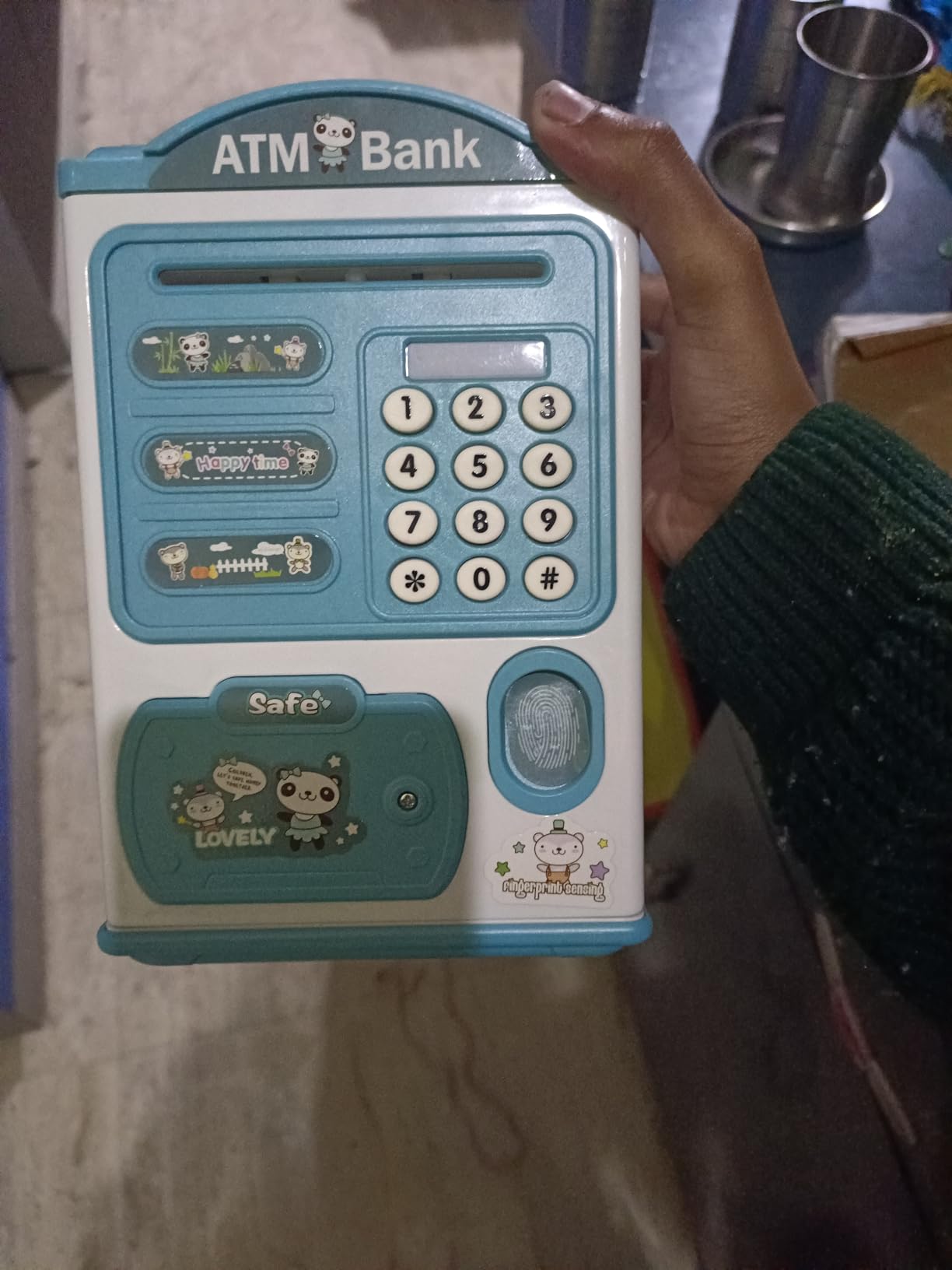 Luranol Piggy Bank ATM for Kids Money Safe Savings with Password Box ...