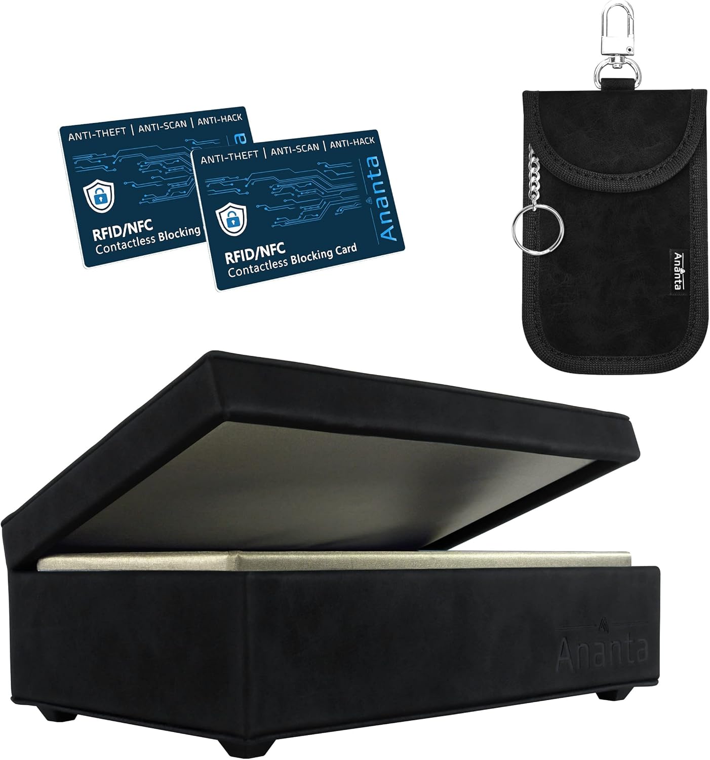 Ananta Faraday Box for Car Keys Plus Faraday Pouch & 2 RFID/NFC ...